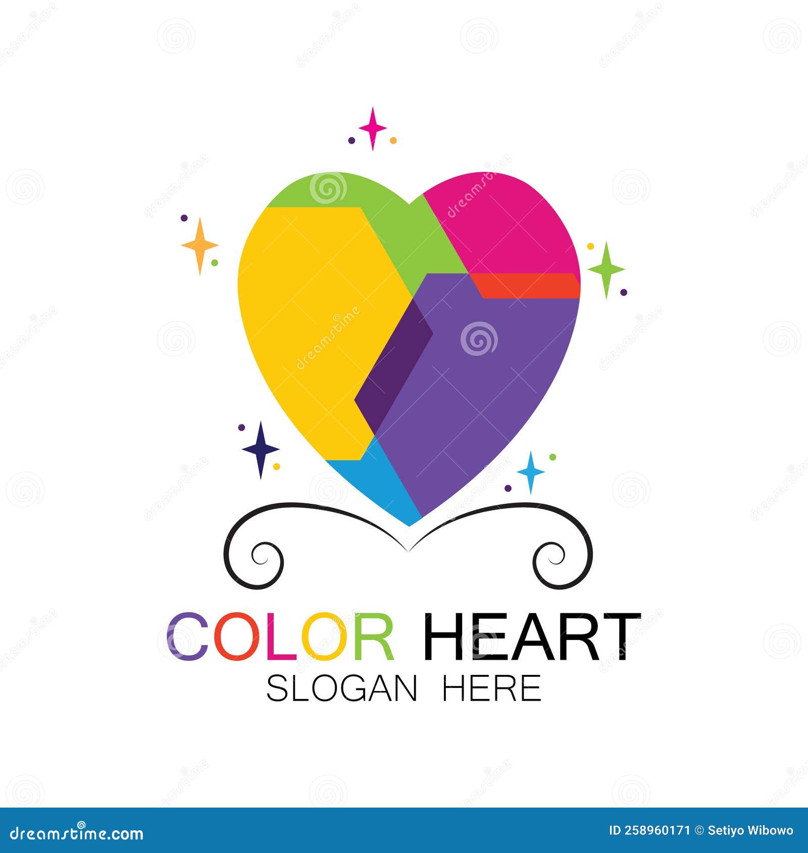 COLOR HEART VECTOR ICON ILLUSTRATION Stock Vector - Illustration of ...