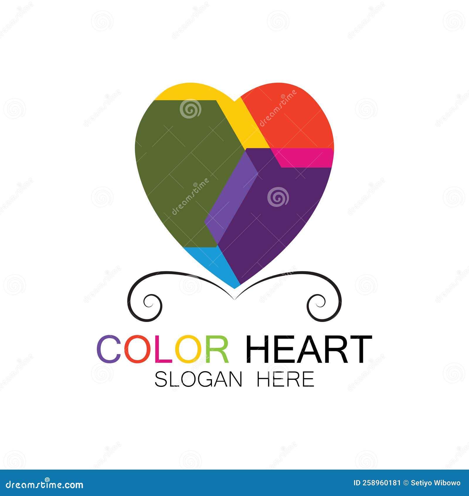 COLOR HEART VECTOR ICON ILLUSTRATION Stock Vector - Illustration of ...