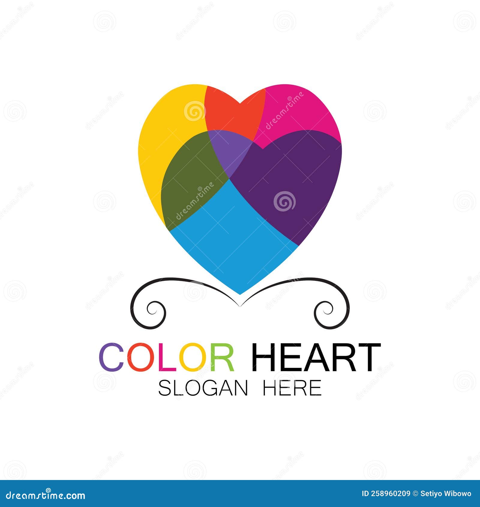 COLOR HEART VECTOR ICON ILLUSTRATION Stock Vector - Illustration of ...