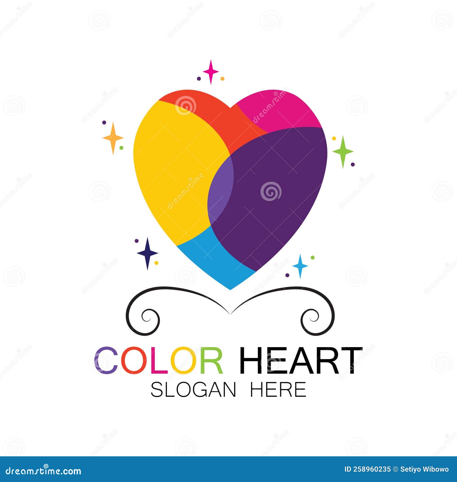 COLOR HEART VECTOR ICON ILLUSTRATION Stock Vector - Illustration of ...
