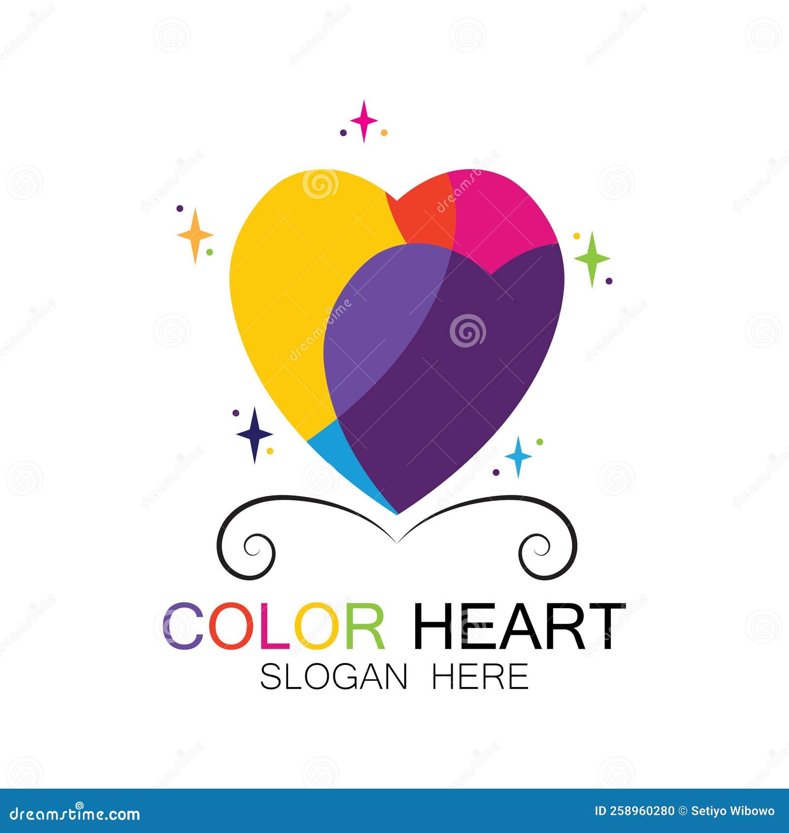 COLOR HEART VECTOR ICON ILLUSTRATION Stock Vector - Illustration of ...