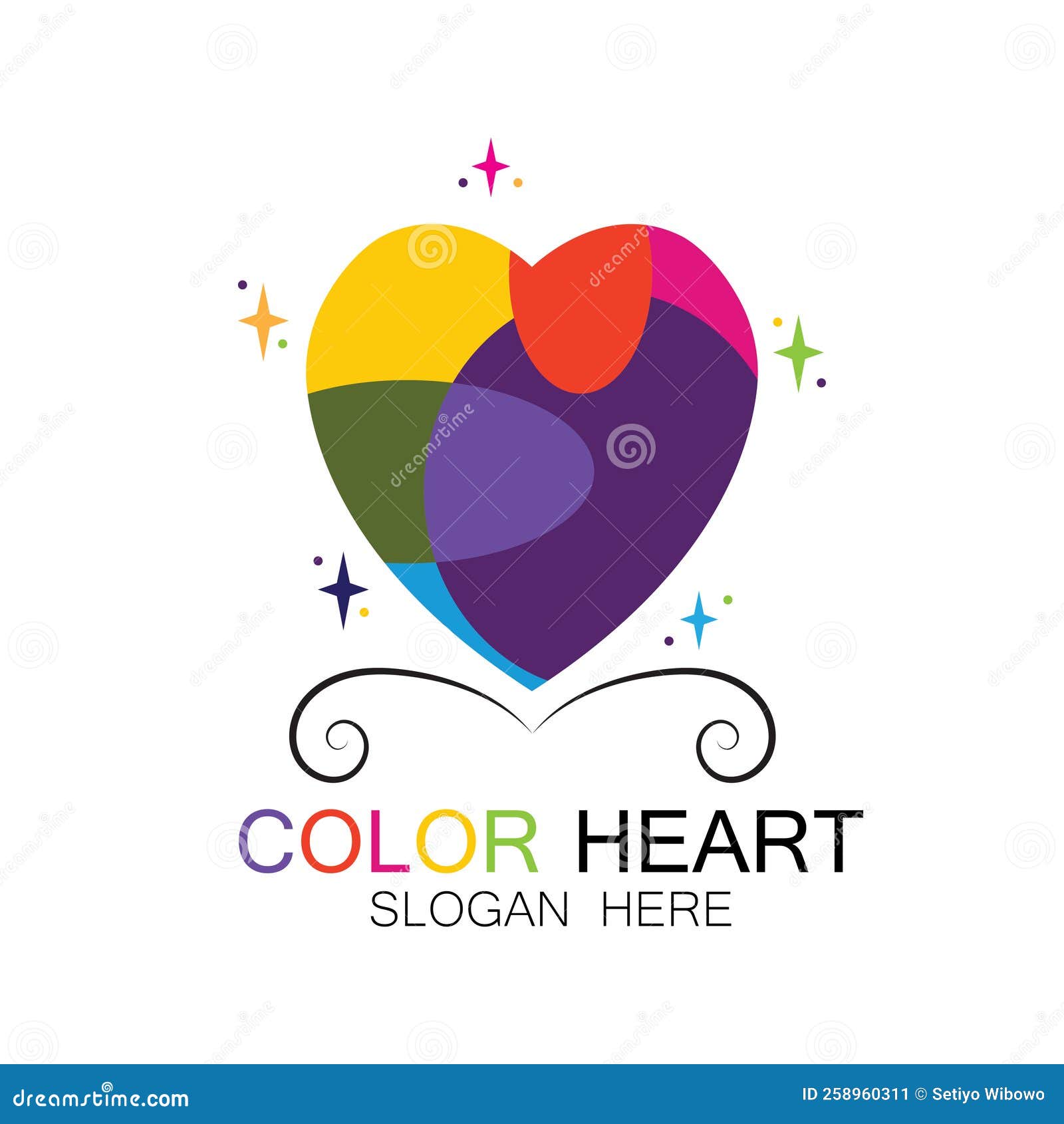 COLOR HEART VECTOR ICON ILLUSTRATION Stock Vector - Illustration of ...
