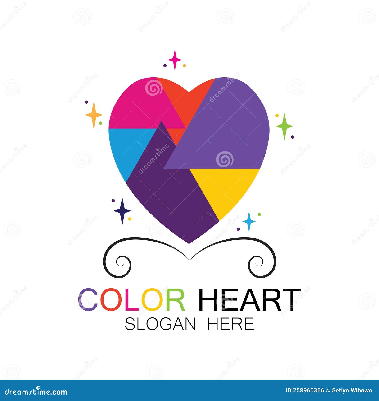 COLOR HEART VECTOR ICON ILLUSTRATION Stock Vector - Illustration of ...