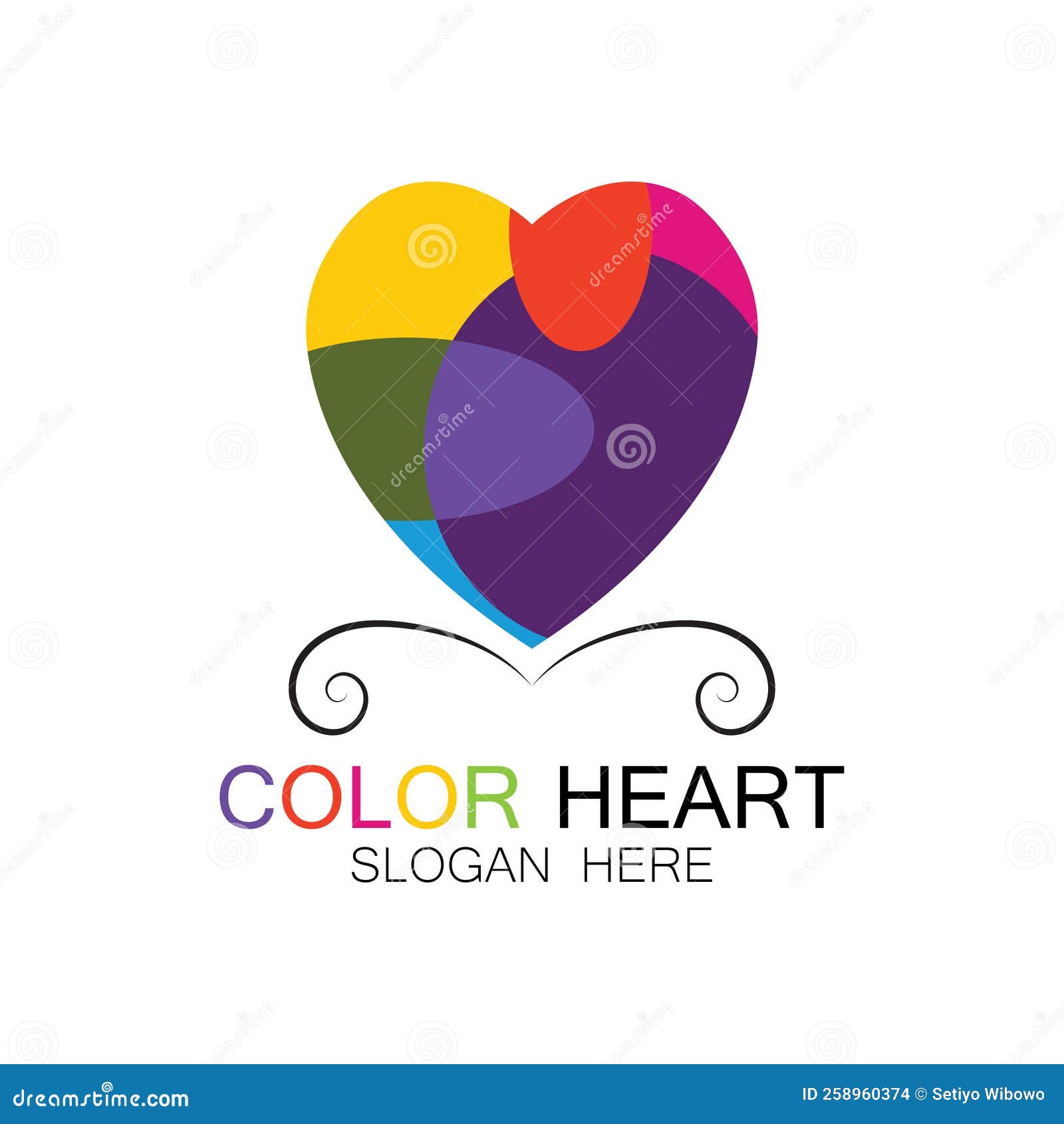 COLOR HEART VECTOR ICON ILLUSTRATION Stock Vector - Illustration of ...