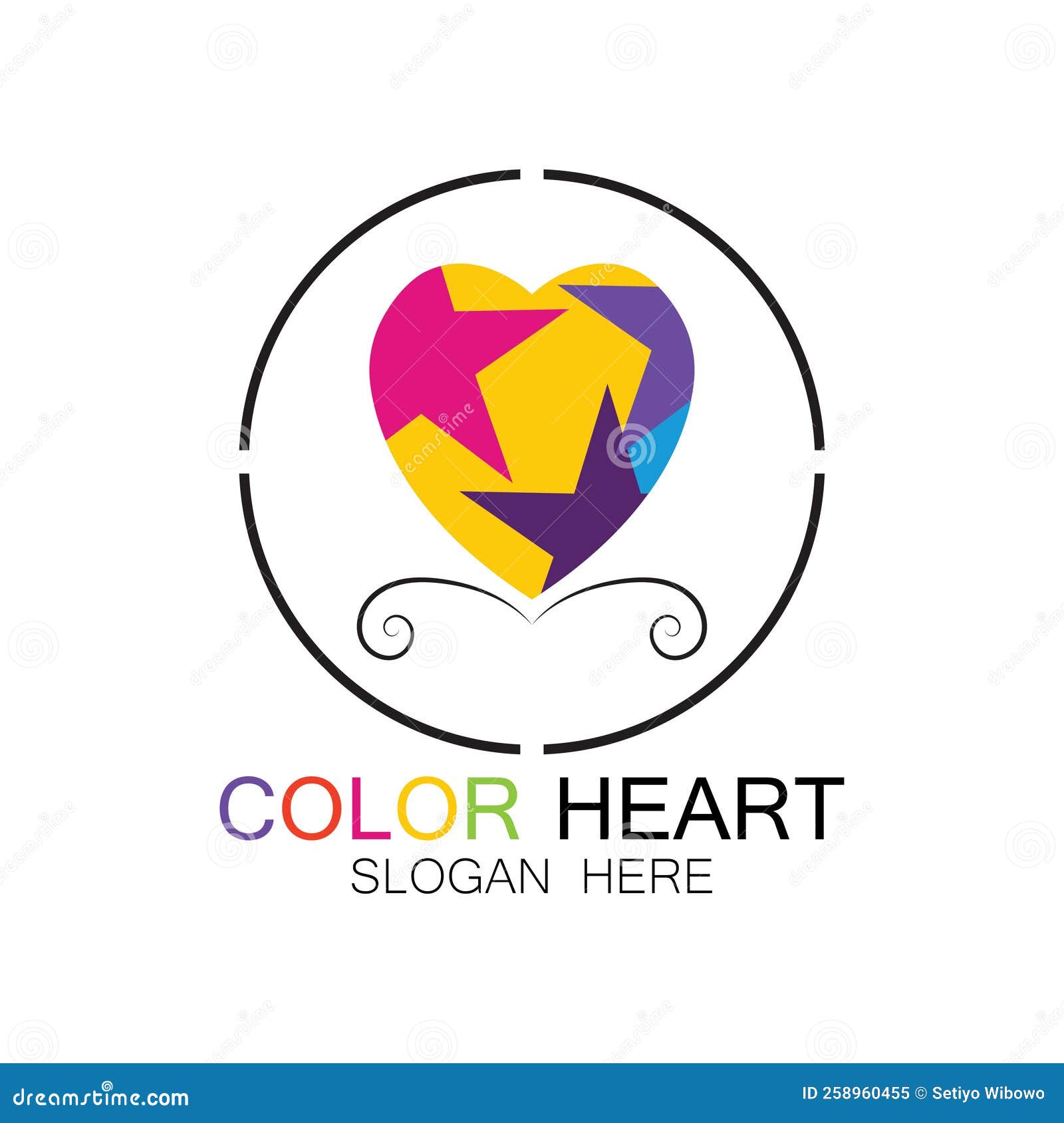COLOR HEART VECTOR ICON ILLUSTRATION Stock Vector - Illustration of ...