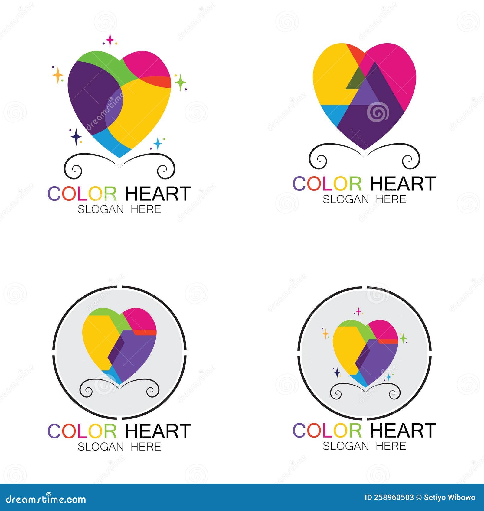 COLOR HEART VECTOR ICON ILLUSTRATION Stock Vector - Illustration of ...
