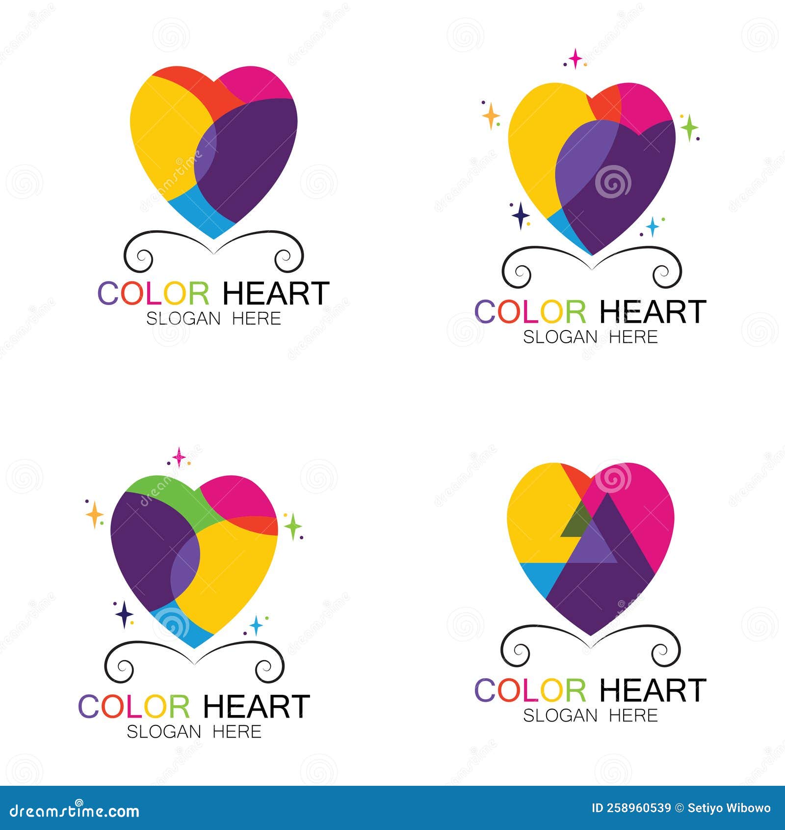 COLOR HEART VECTOR ICON ILLUSTRATION Stock Vector - Illustration of ...