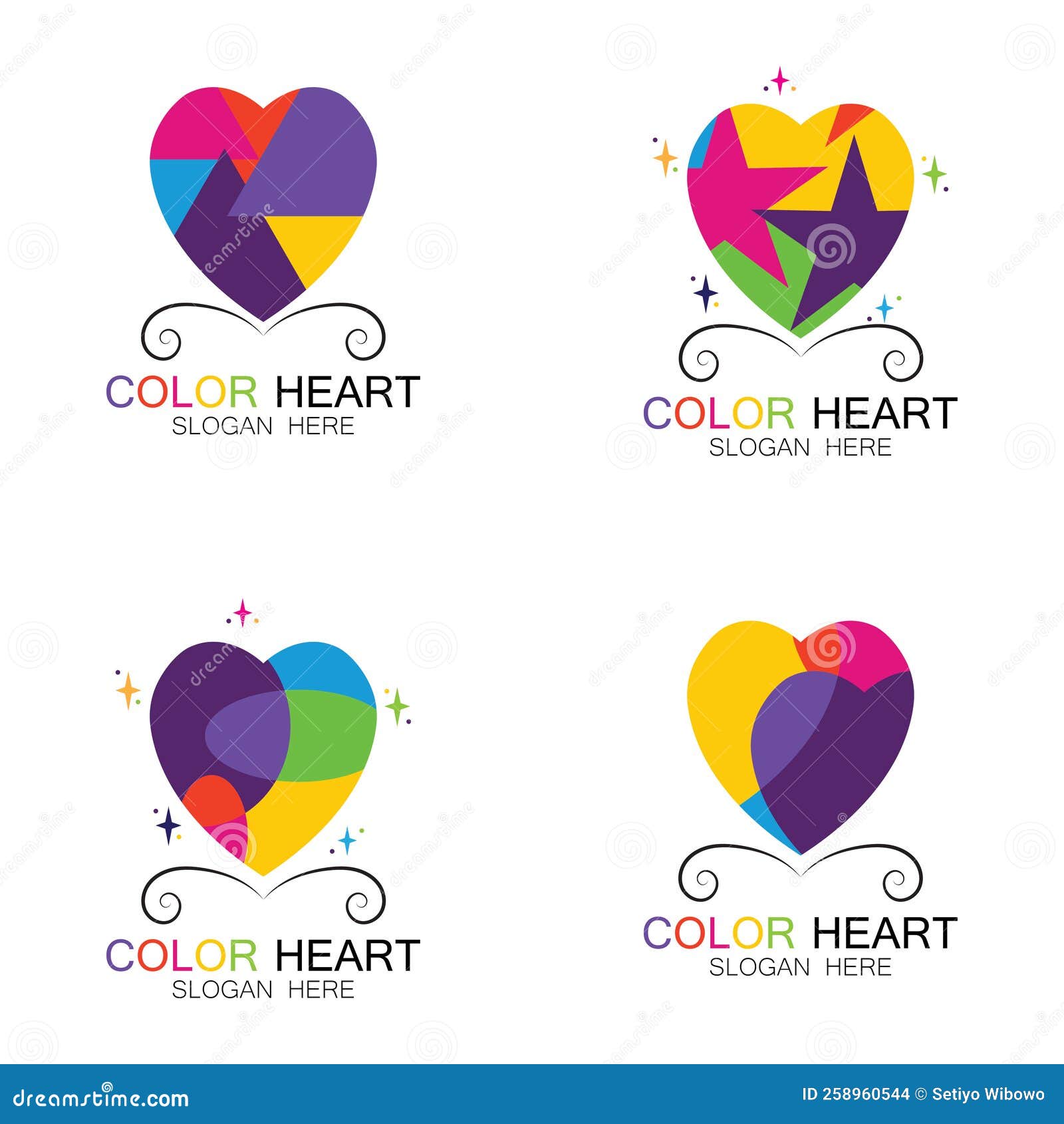 COLOR HEART VECTOR ICON ILLUSTRATION Stock Vector - Illustration of ...