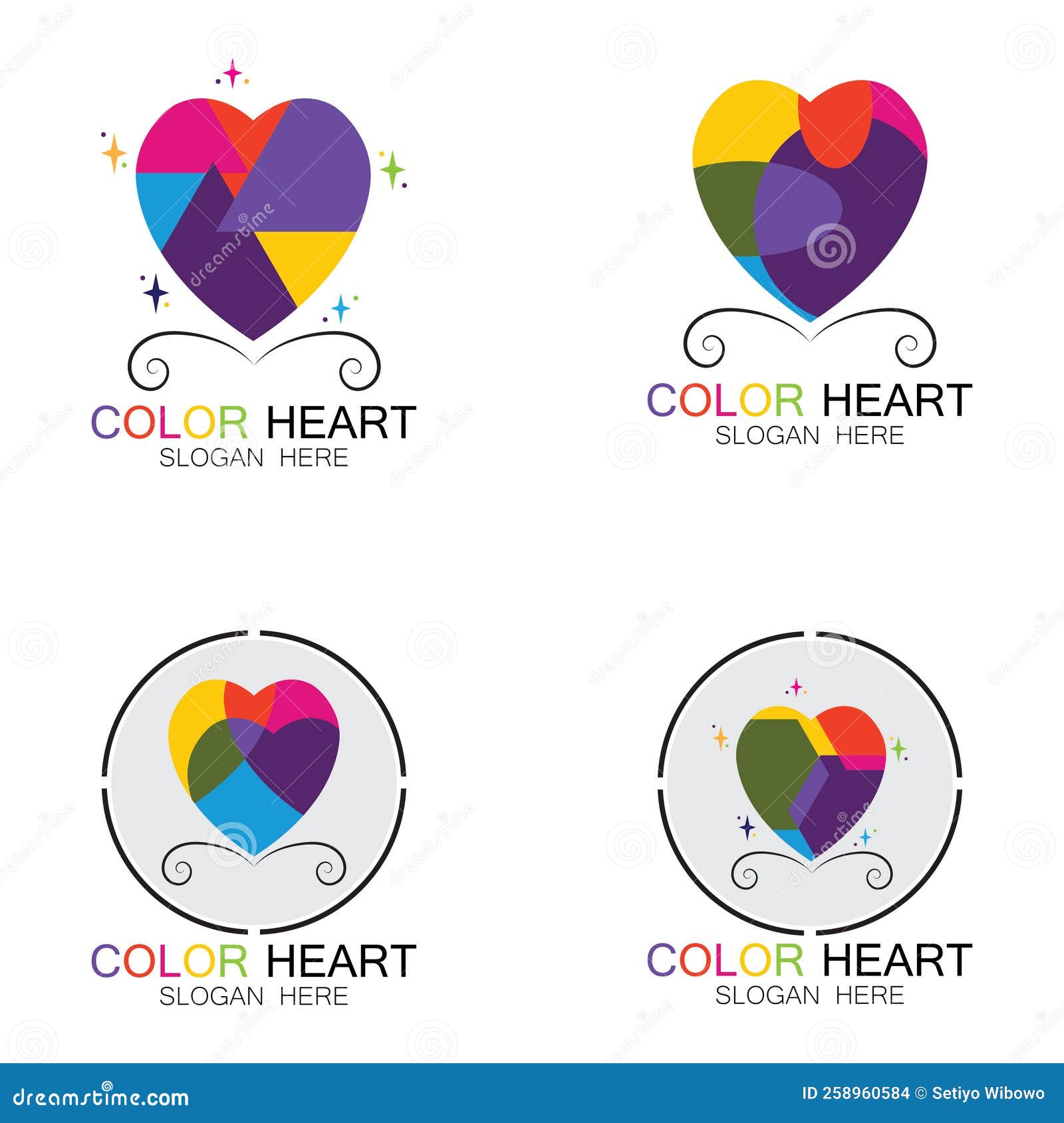 COLOR HEART VECTOR ICON ILLUSTRATION Stock Vector - Illustration of ...