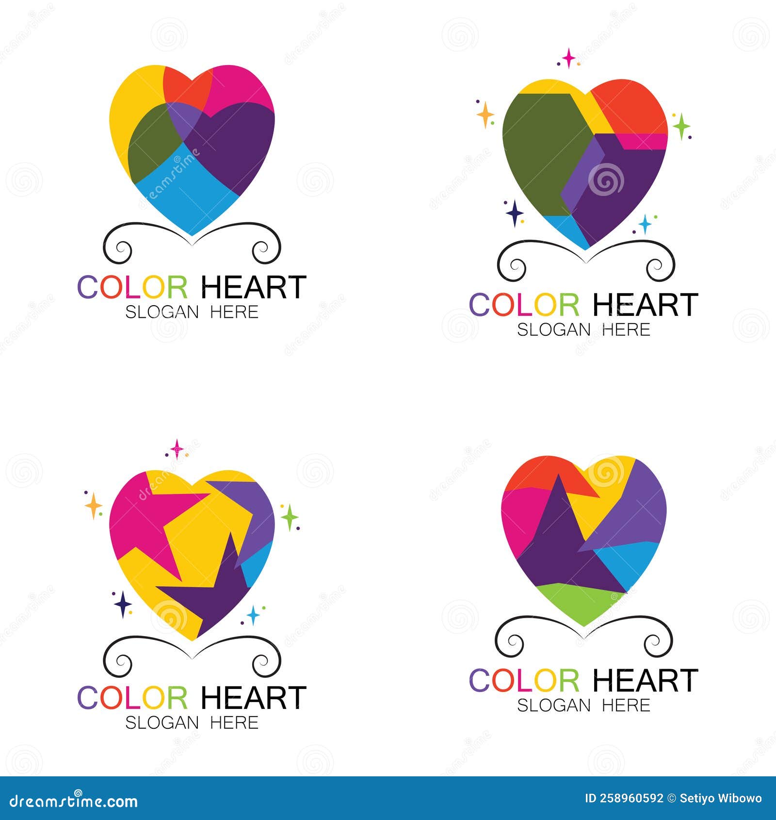 COLOR HEART VECTOR ICON ILLUSTRATION Stock Vector - Illustration of ...