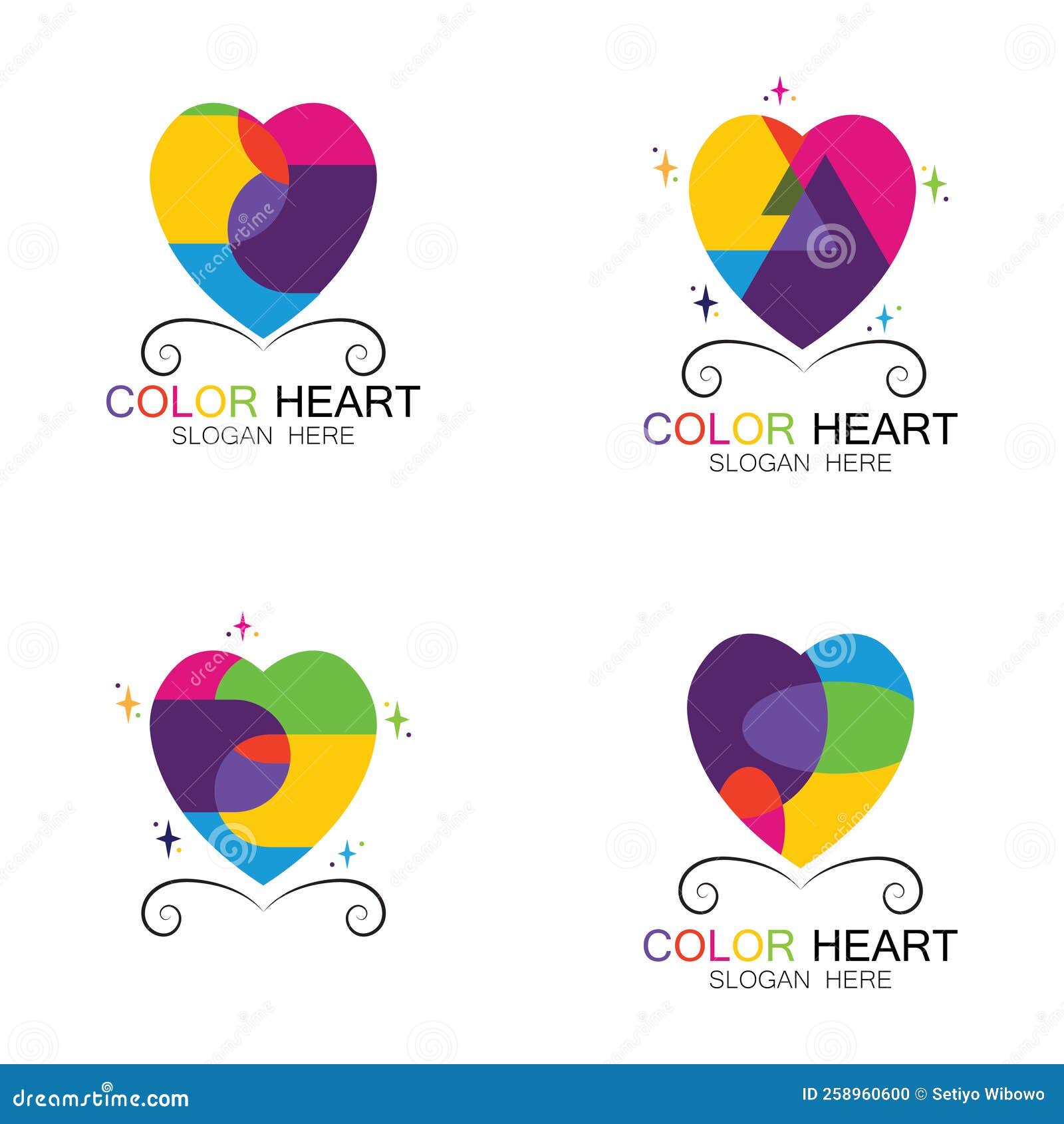 COLOR HEART VECTOR ICON ILLUSTRATION Stock Vector - Illustration of ...