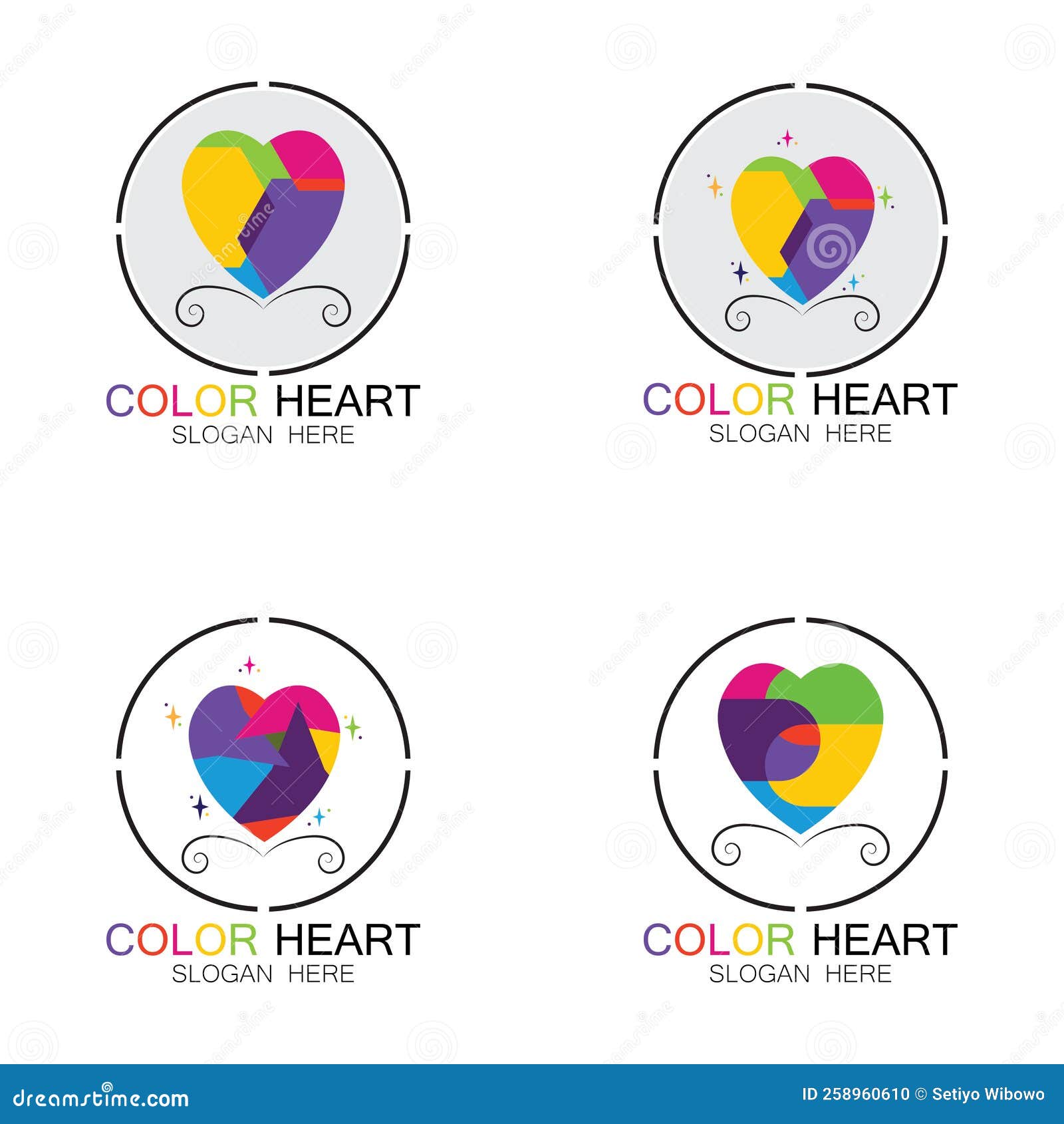 COLOR HEART VECTOR ICON ILLUSTRATION Stock Vector - Illustration of ...