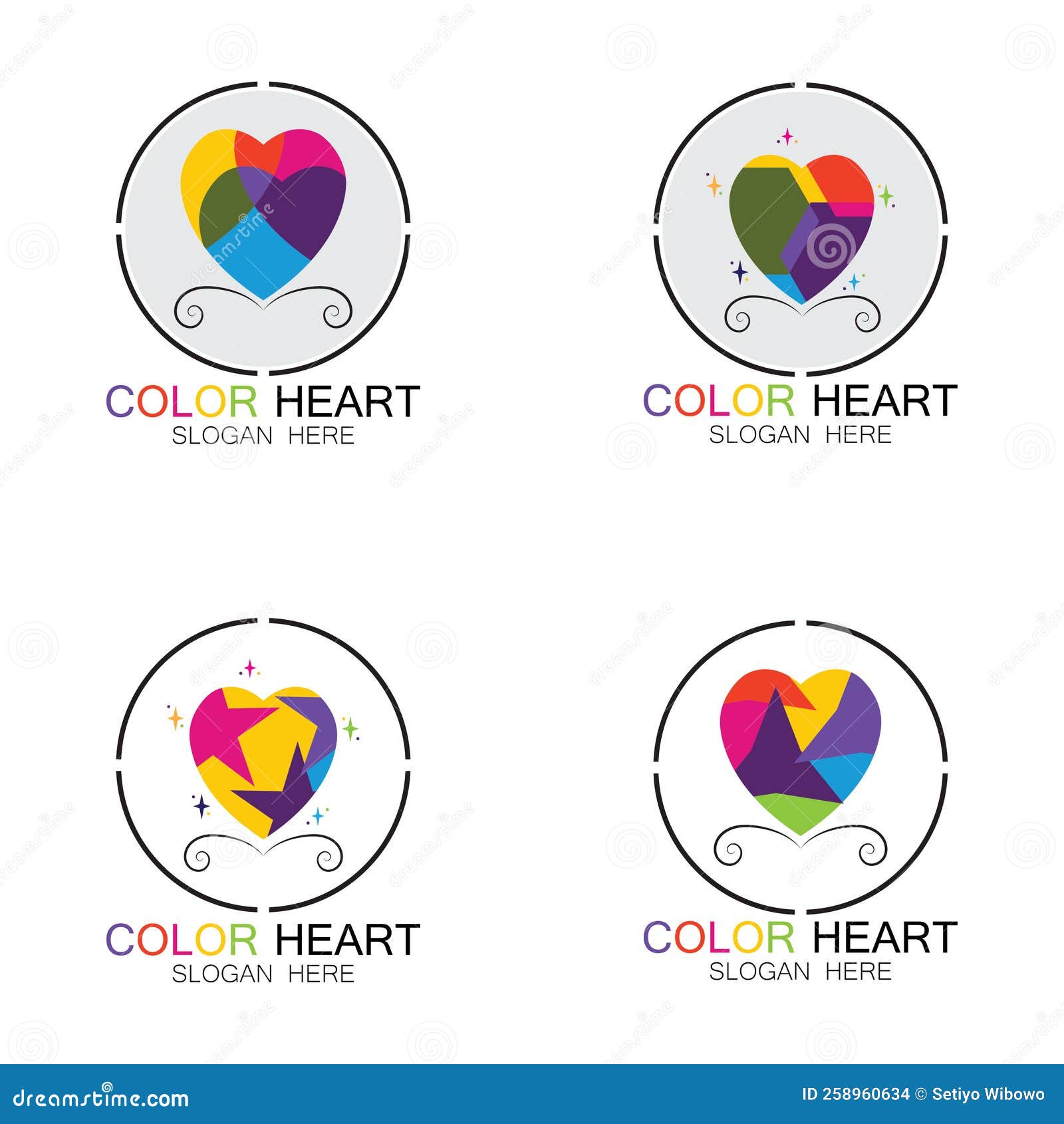 COLOR HEART VECTOR ICON ILLUSTRATION Stock Vector - Illustration of ...