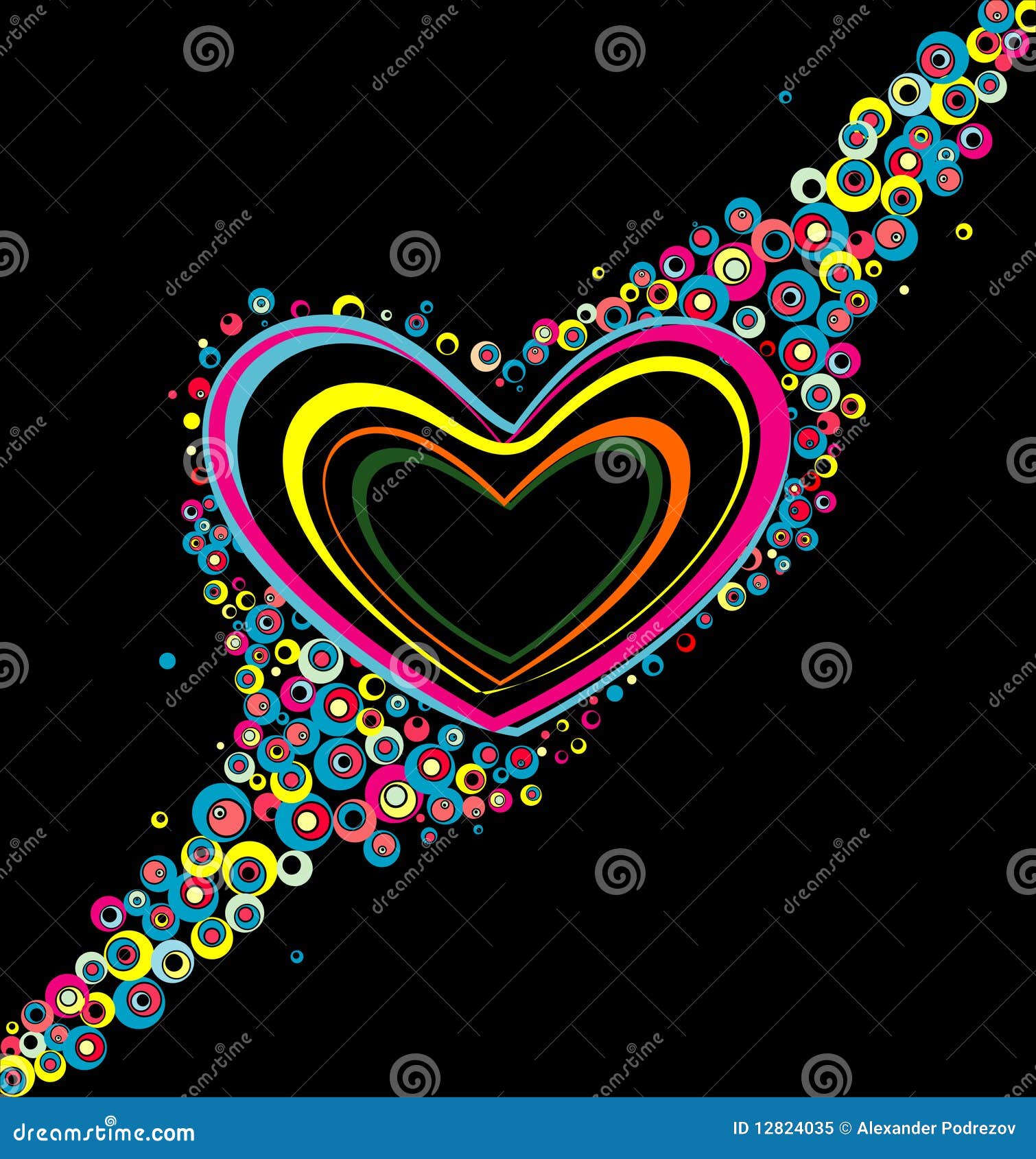 Color hearts stock vector. Illustration of idea, decorative - 12824035