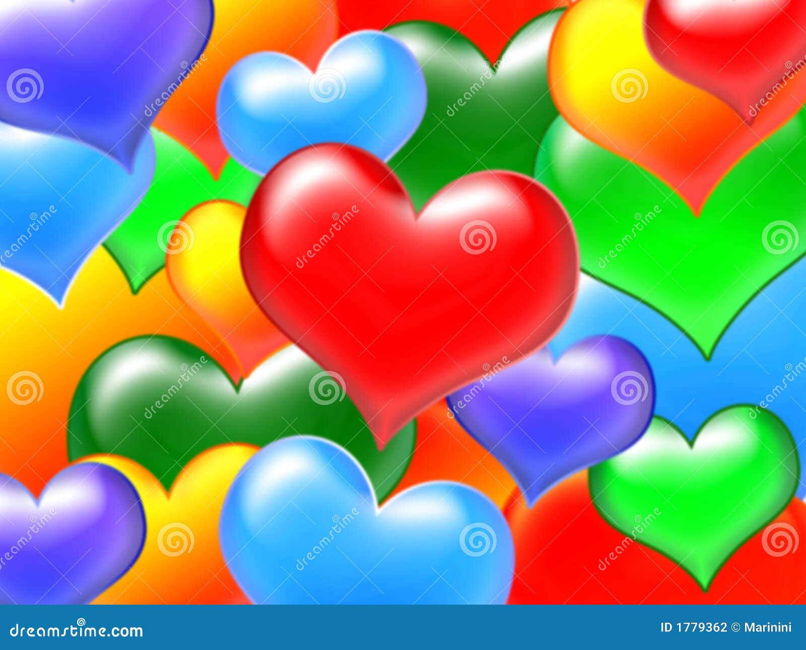 Color hearts stock illustration. Illustration of sweet - 1779362