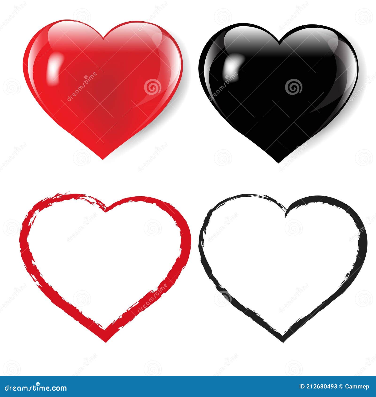 Color Hearts Isolated White Background Stock Vector - Illustration of ...
