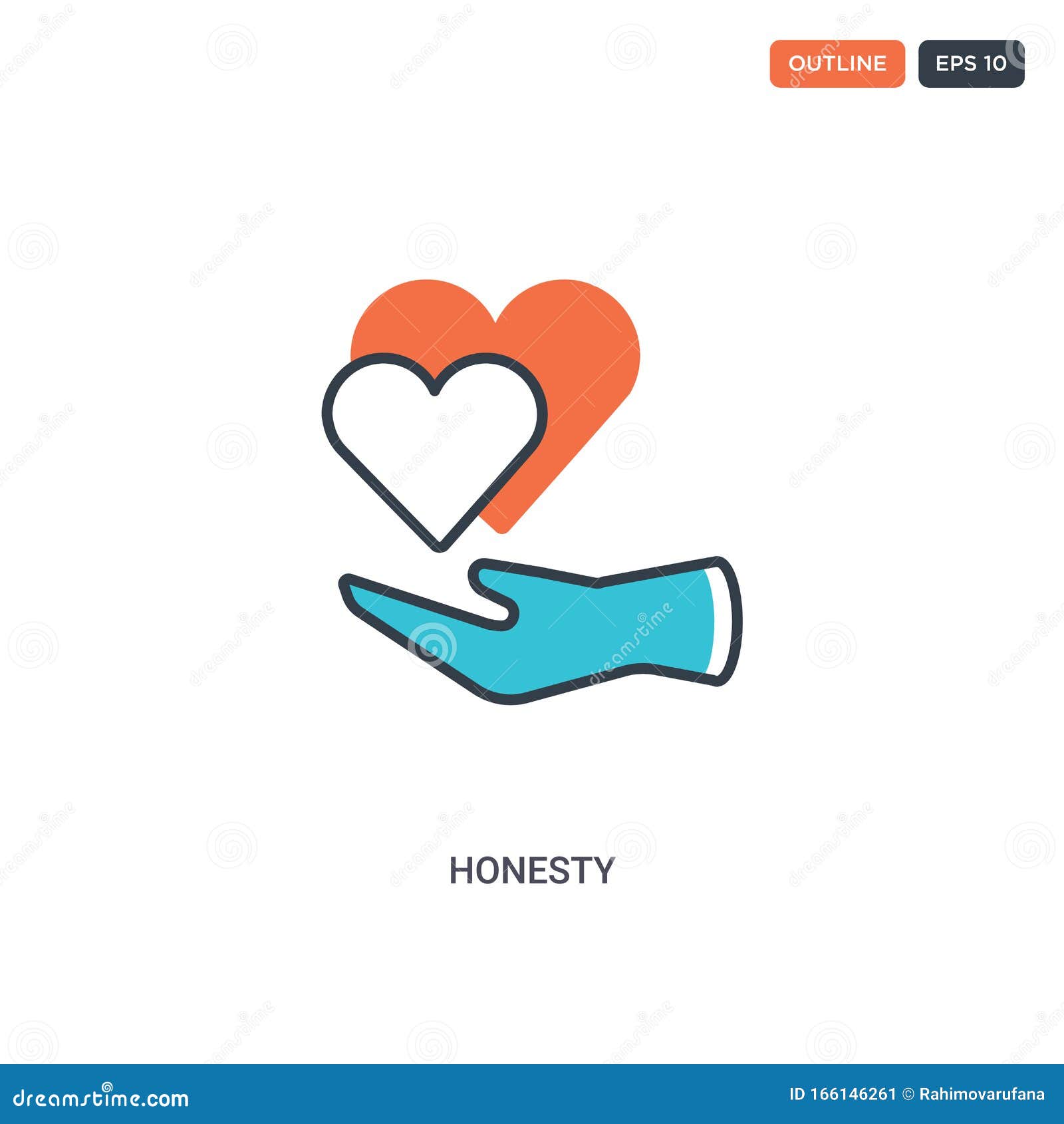 2 Color Honesty Concept Line Vector Icon Isolated Two Colored Honesty