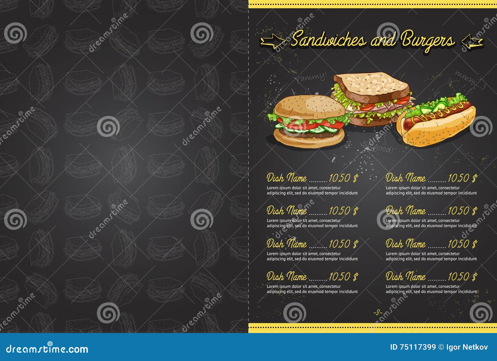 Color Horizontal Menu Design Stock Vector - Illustration of bloody ...