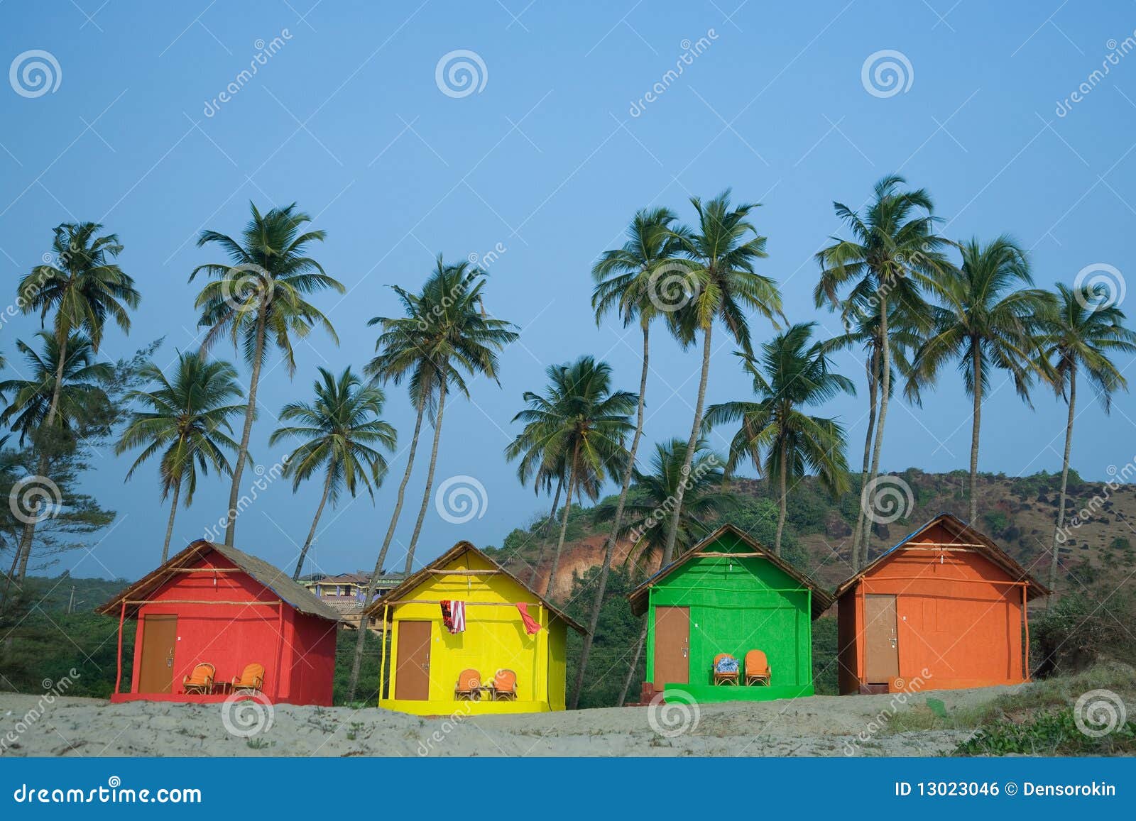 Color huts stock photo. Image of bright, season, wood - 13023046