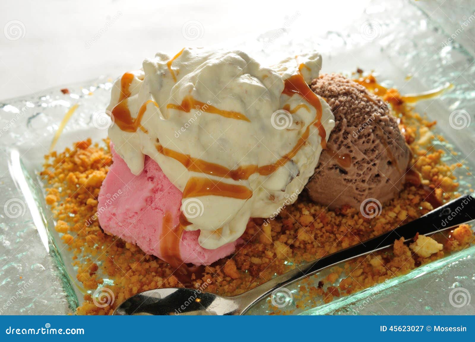 3 color ice-cream stock image. Image of food, milk, coco - 45623027