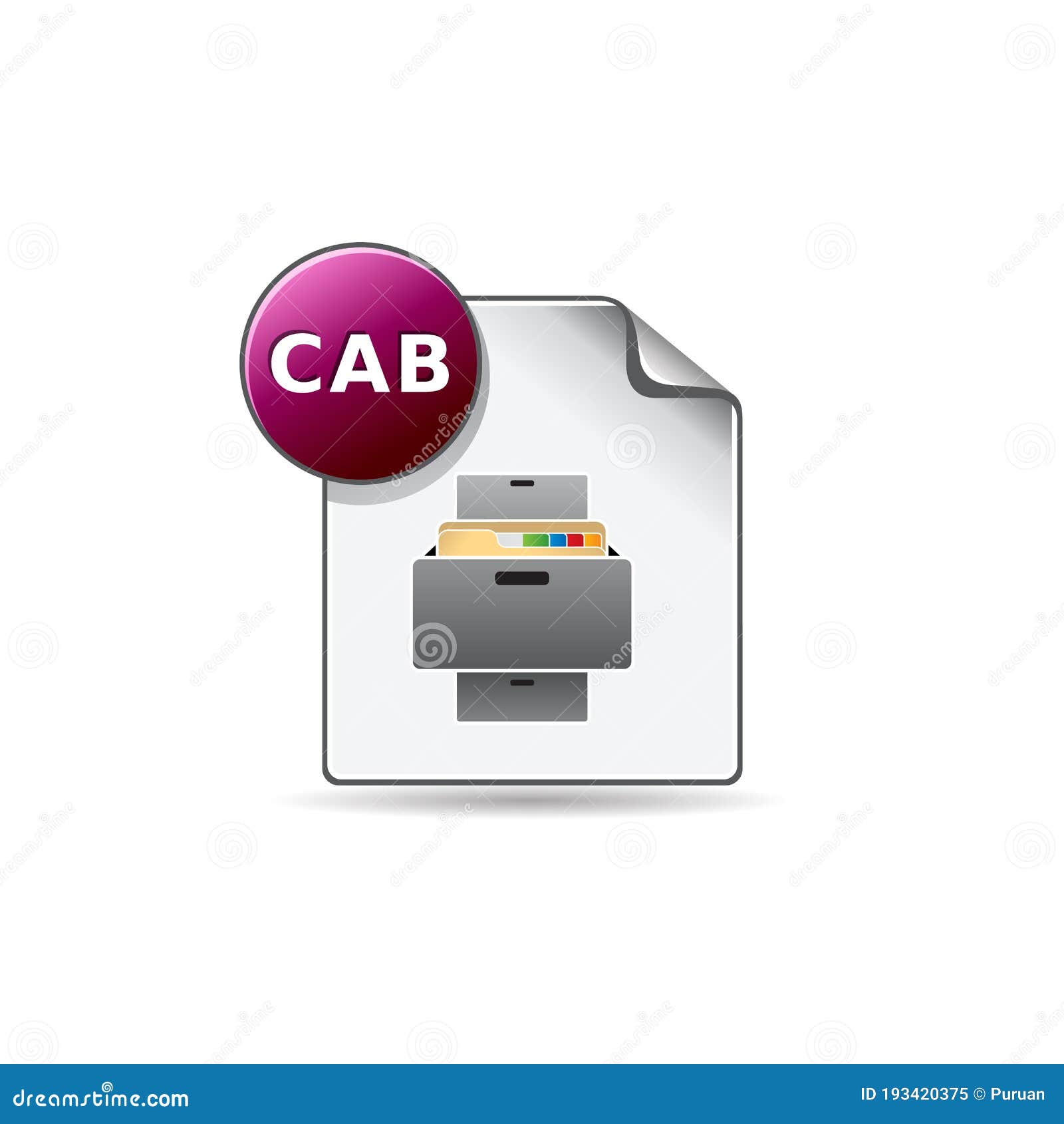 Color Icon - Cab File Format Stock Vector - Illustration of file ...