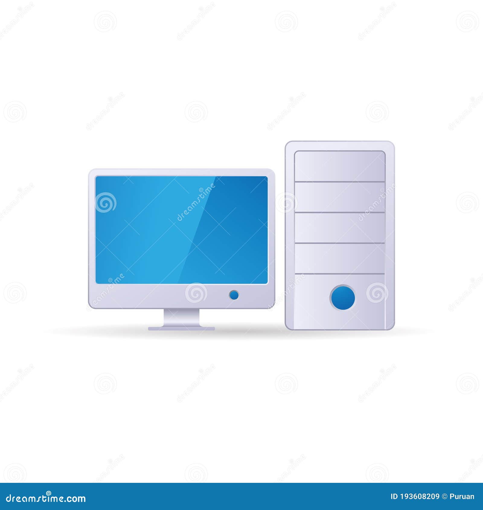 Color Icon - Desktop Computer Stock Vector - Illustration of network ...