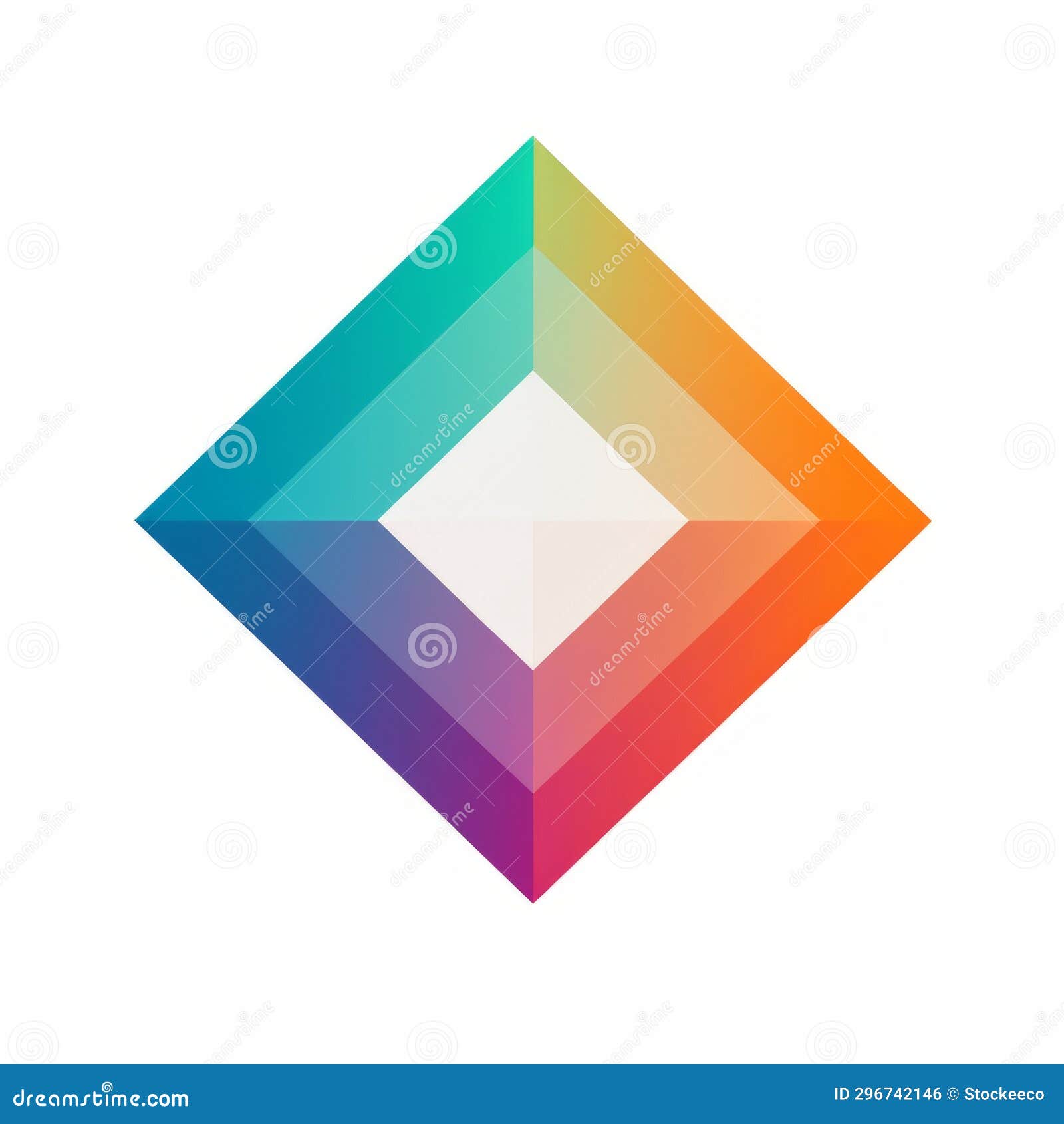 Contemporary Color Fields Logo with Isometric Triangle Stock ...