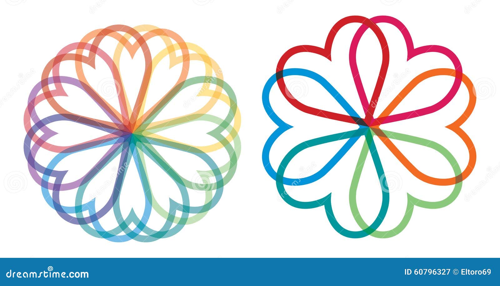 Color Icon with Heart Elements Stock Vector - Illustration of graphic ...