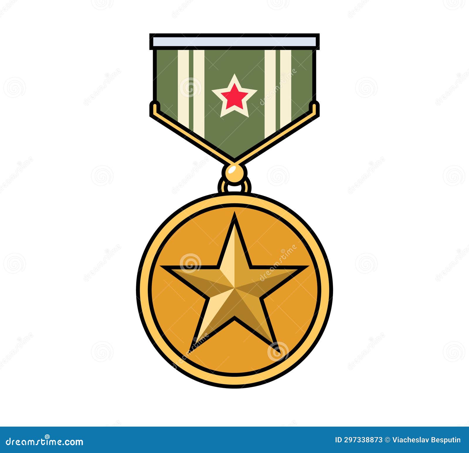 Color icon military medal. stock vector. Illustration of isolated ...