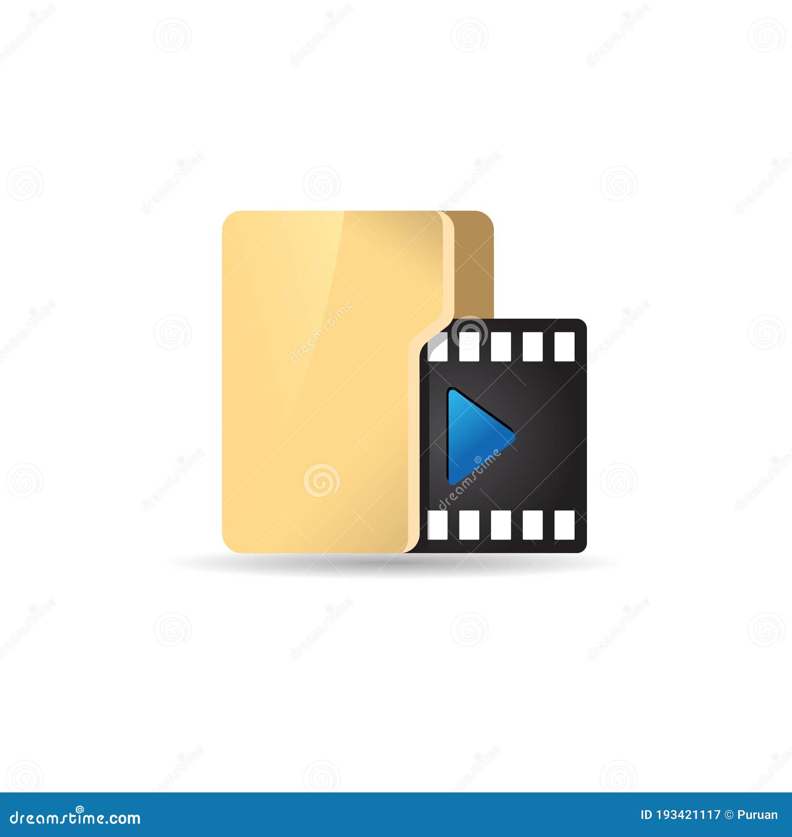 Color Icon - Movie folder stock vector. Illustration of computer ...