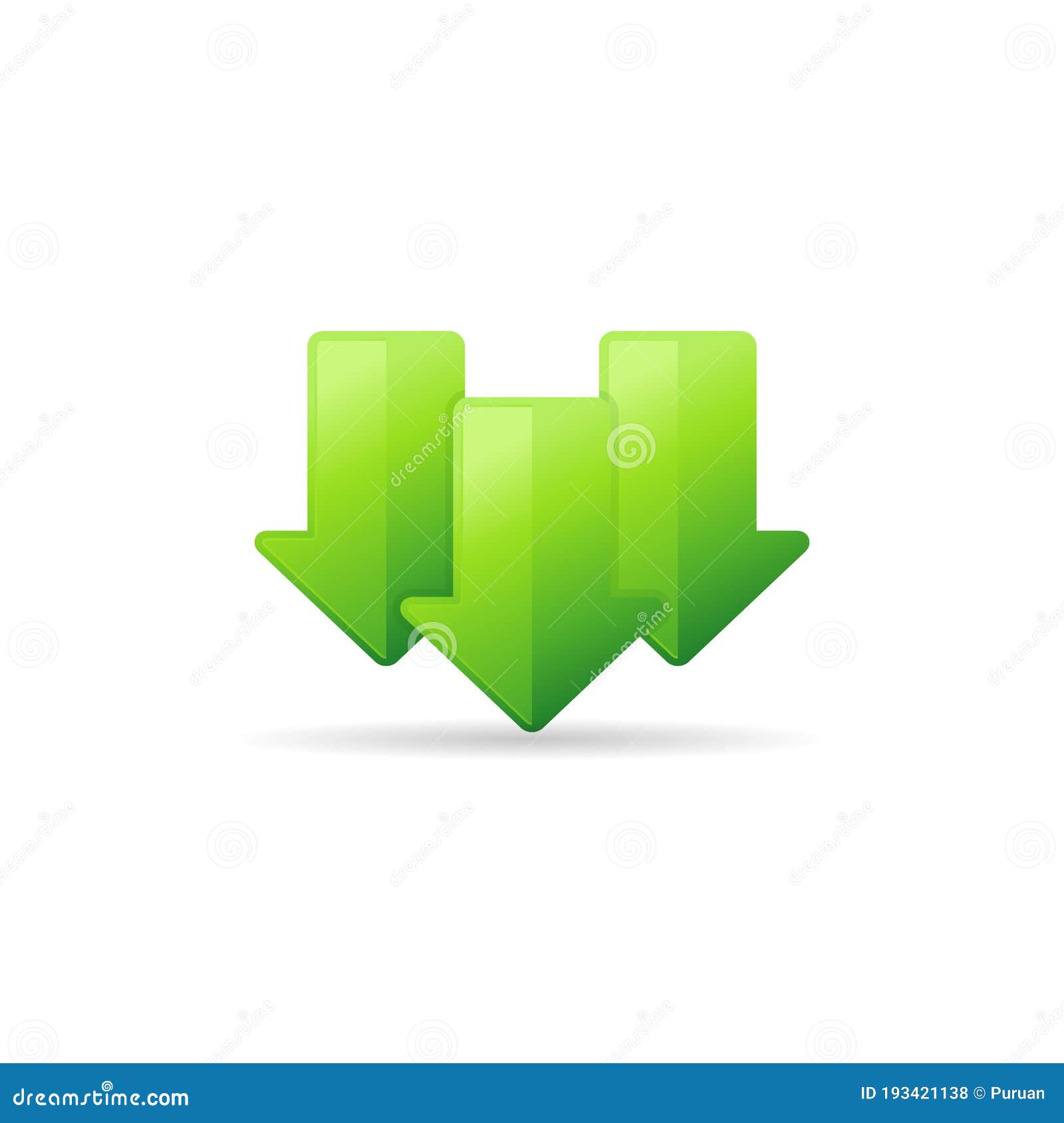 Color Icon - Multiple Down Arrow Stock Vector - Illustration of shape ...