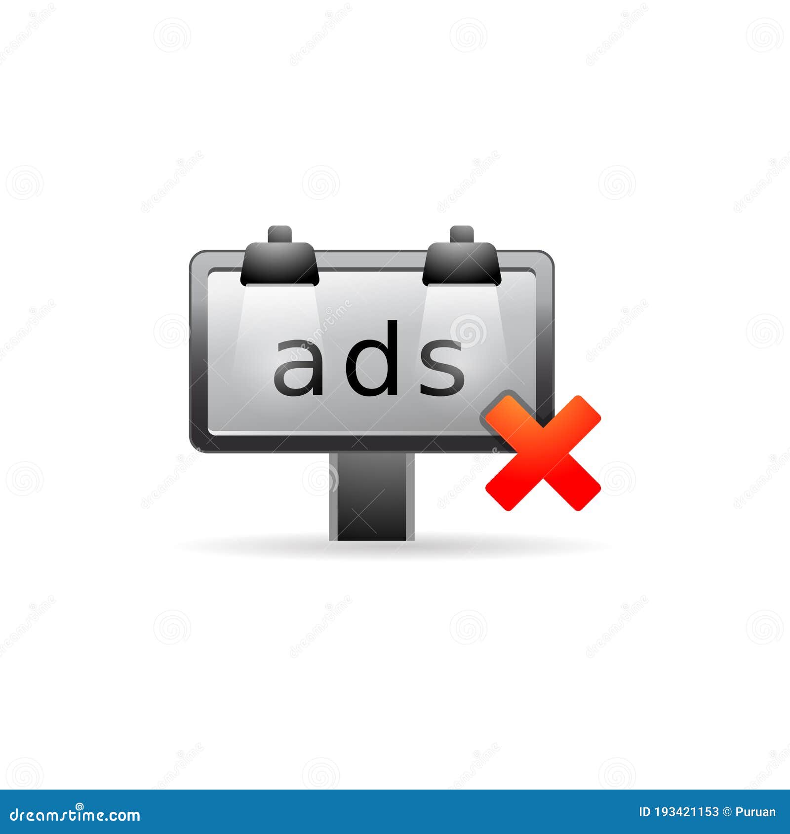 Color Icon - No ads stock vector. Illustration of post - 193421153