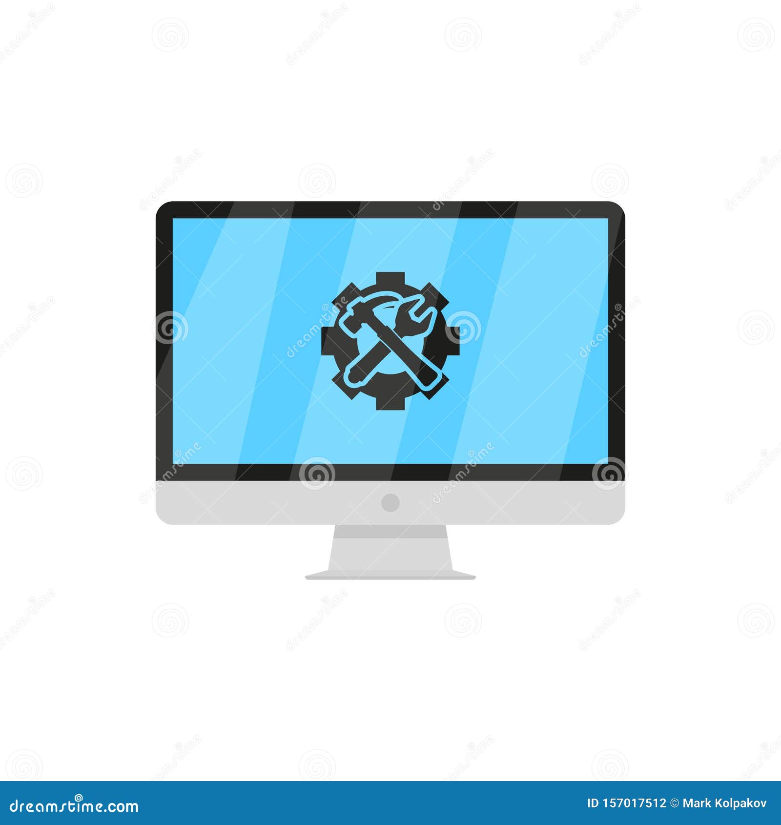 Monitor Settings, Gear And Receive File Icons Set. Graph Chart Sign ...