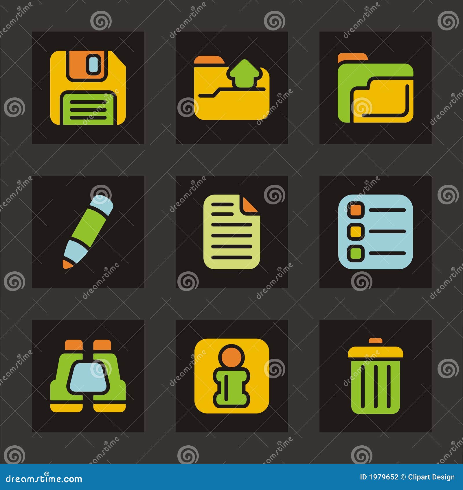 Color Icon Series - Basic Icons Stock Vector - Illustration of garbage ...