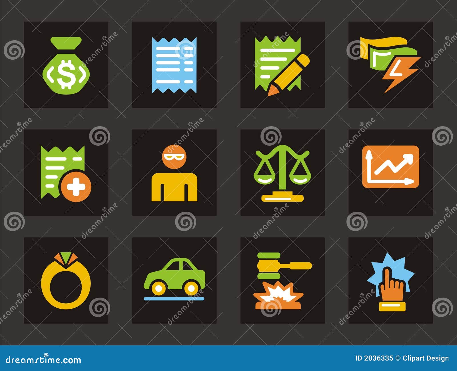 Color Icon Series - Financial Icons Stock Illustration - Illustration ...