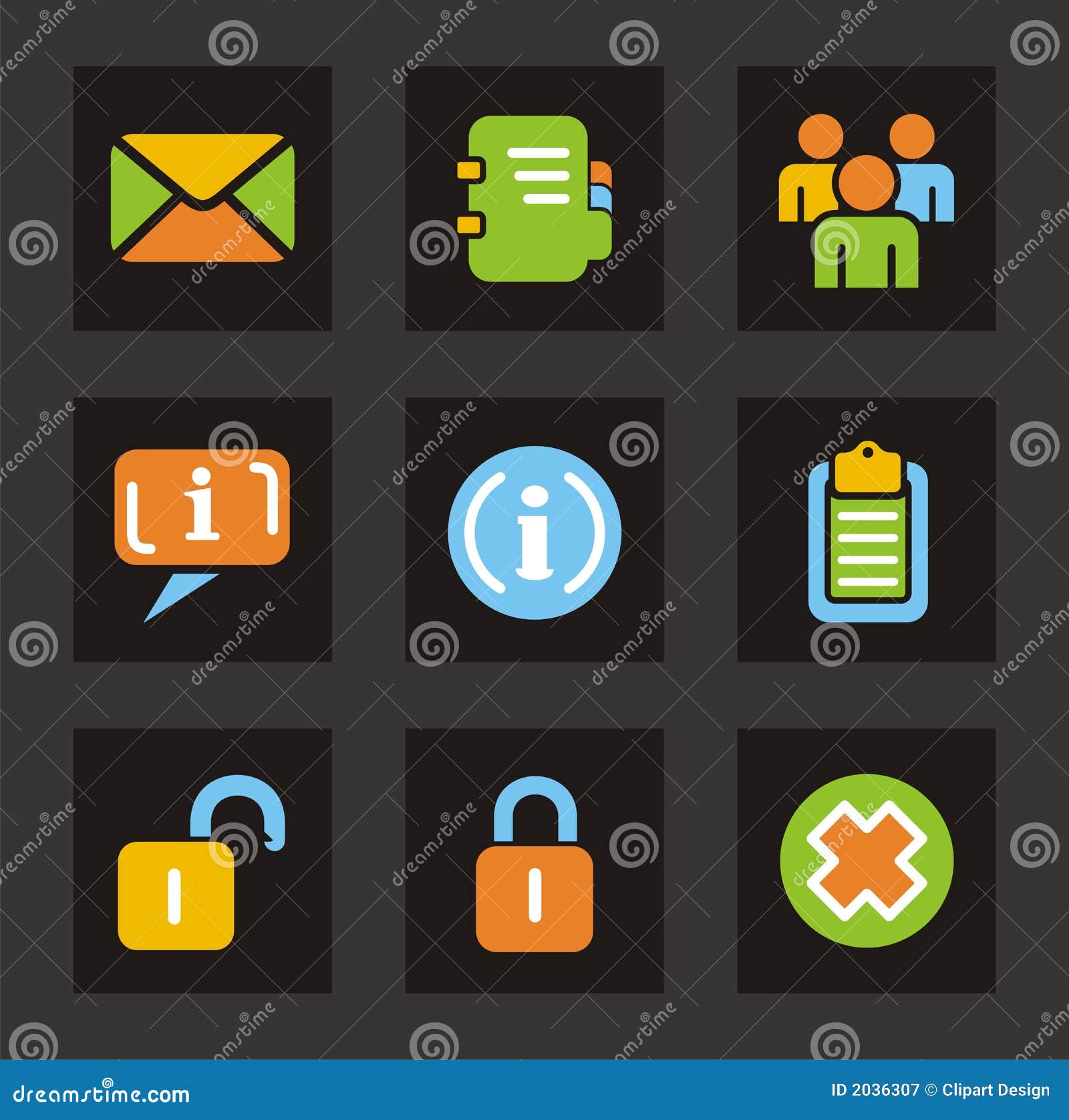 Color Icon Series - General Icons Stock Illustration - Illustration of ...