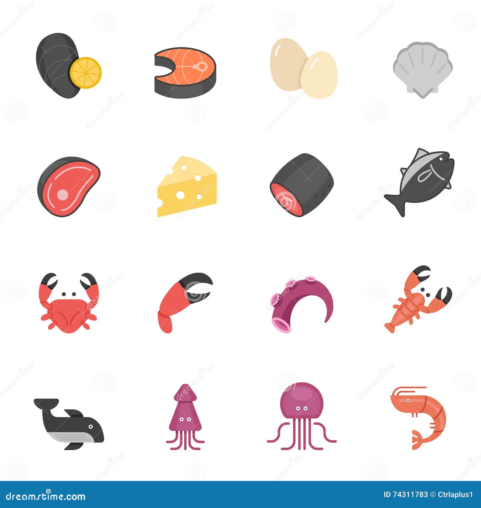 Color Icon Set - Raw Food Material Stock Vector - Illustration of food ... Color Icon Set - Raw Food Material Stock Vector - Illustration of food ...