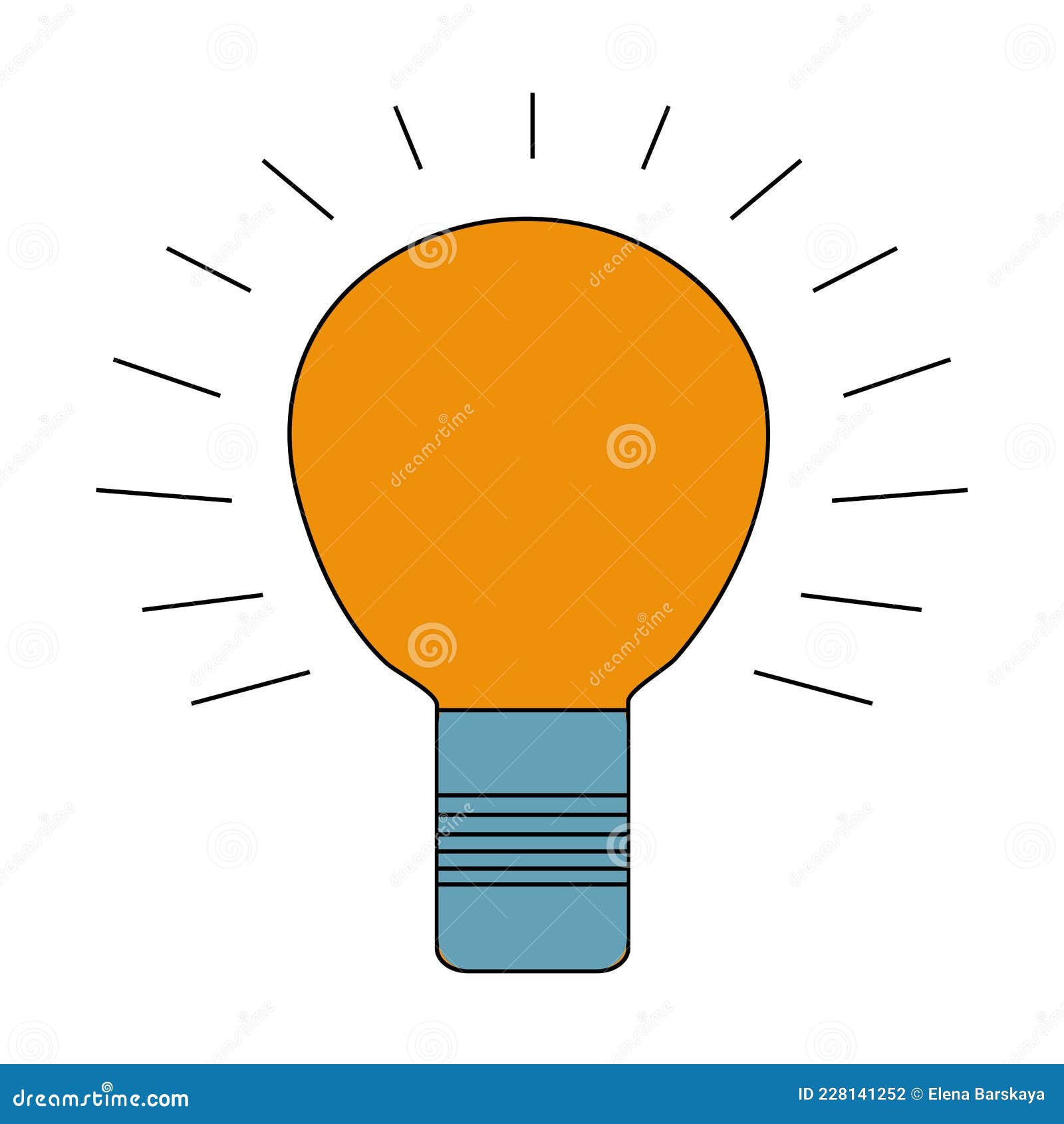 Color Icon of a Yellow Light Bulb on a White Background for Use in ...