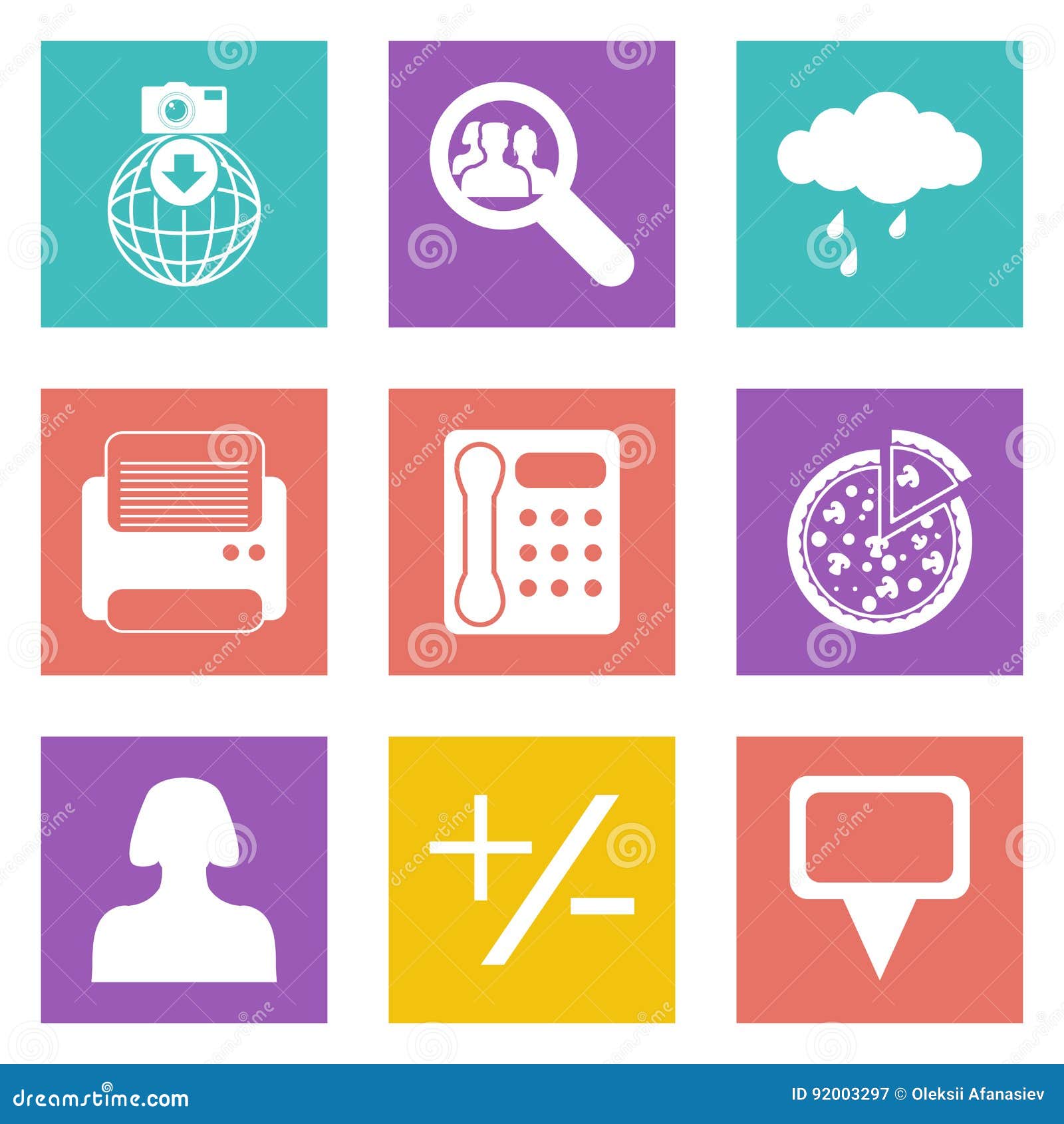 Color Icons for Web Design Set 49 Stock Vector - Illustration of ...