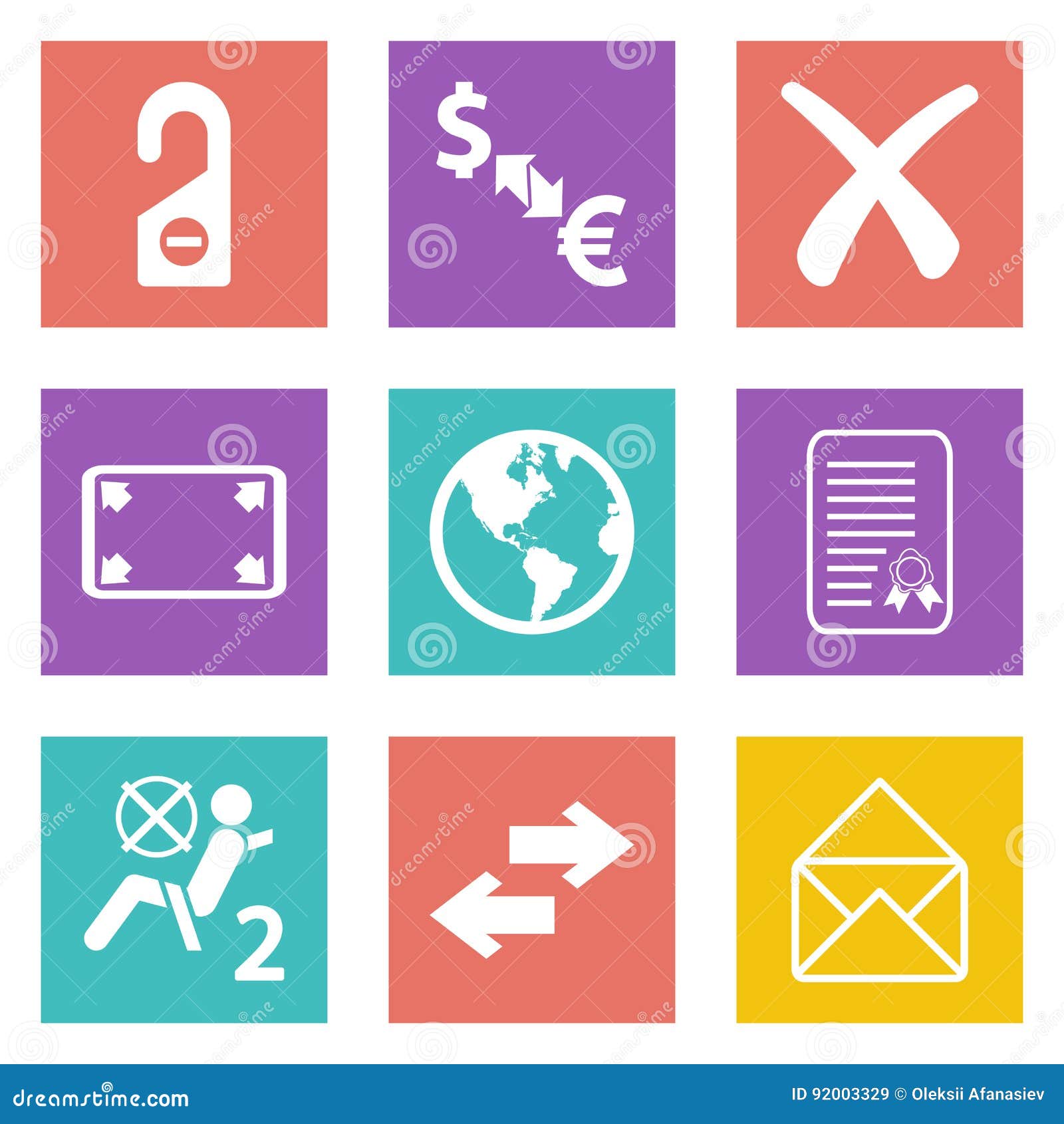 Color Icons for Web Design Set 32 Stock Vector - Illustration of dollar ...