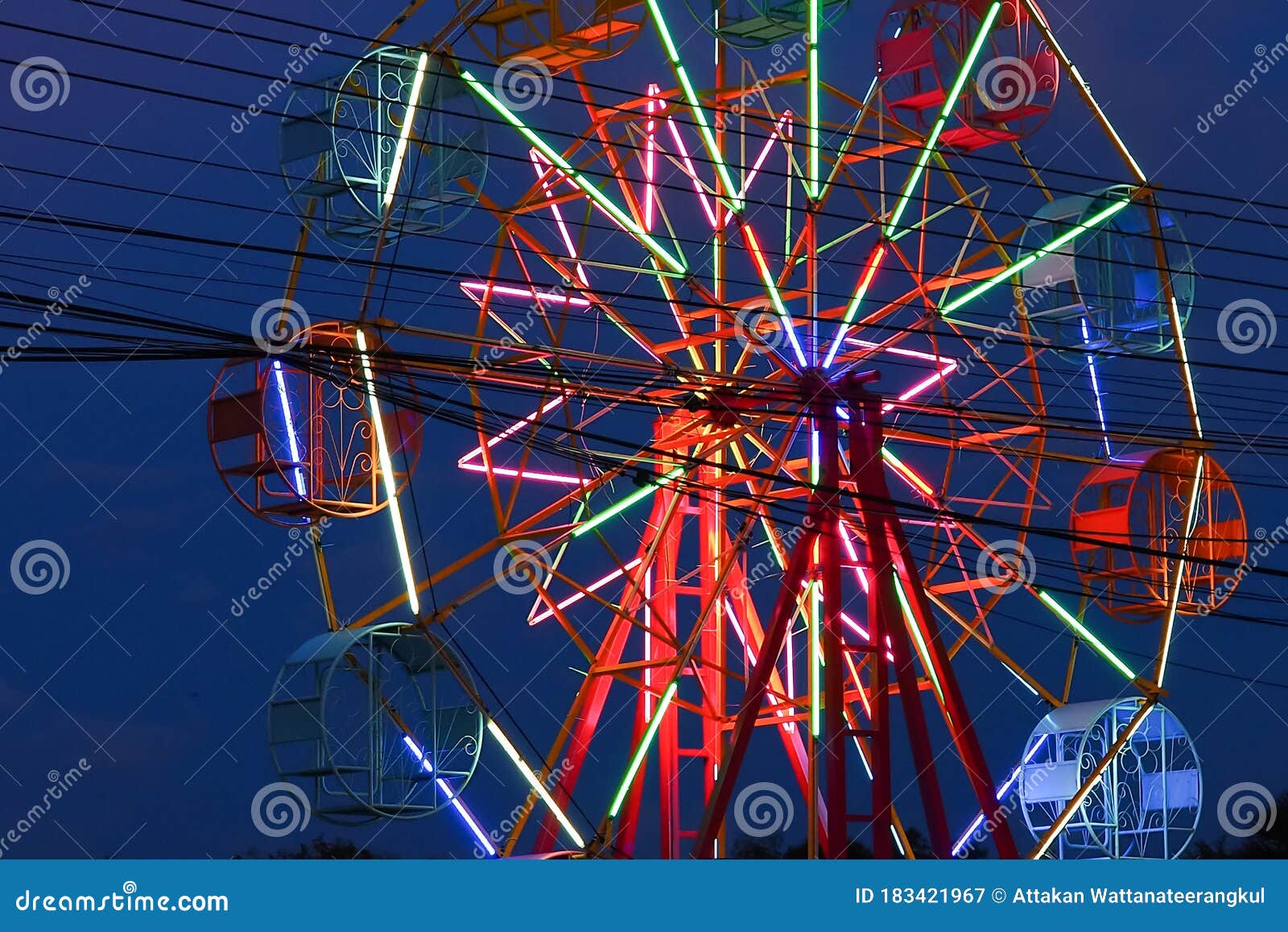 The Color If the Light Bulb on the Ferris Wheel Stock Image - Image of ...