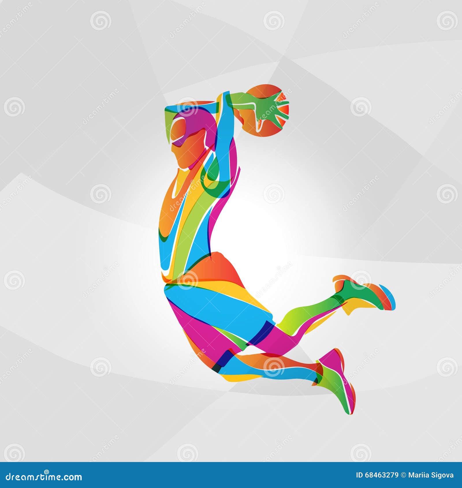 Color Illustration of Basketball Player, Vector Stock Vector ...