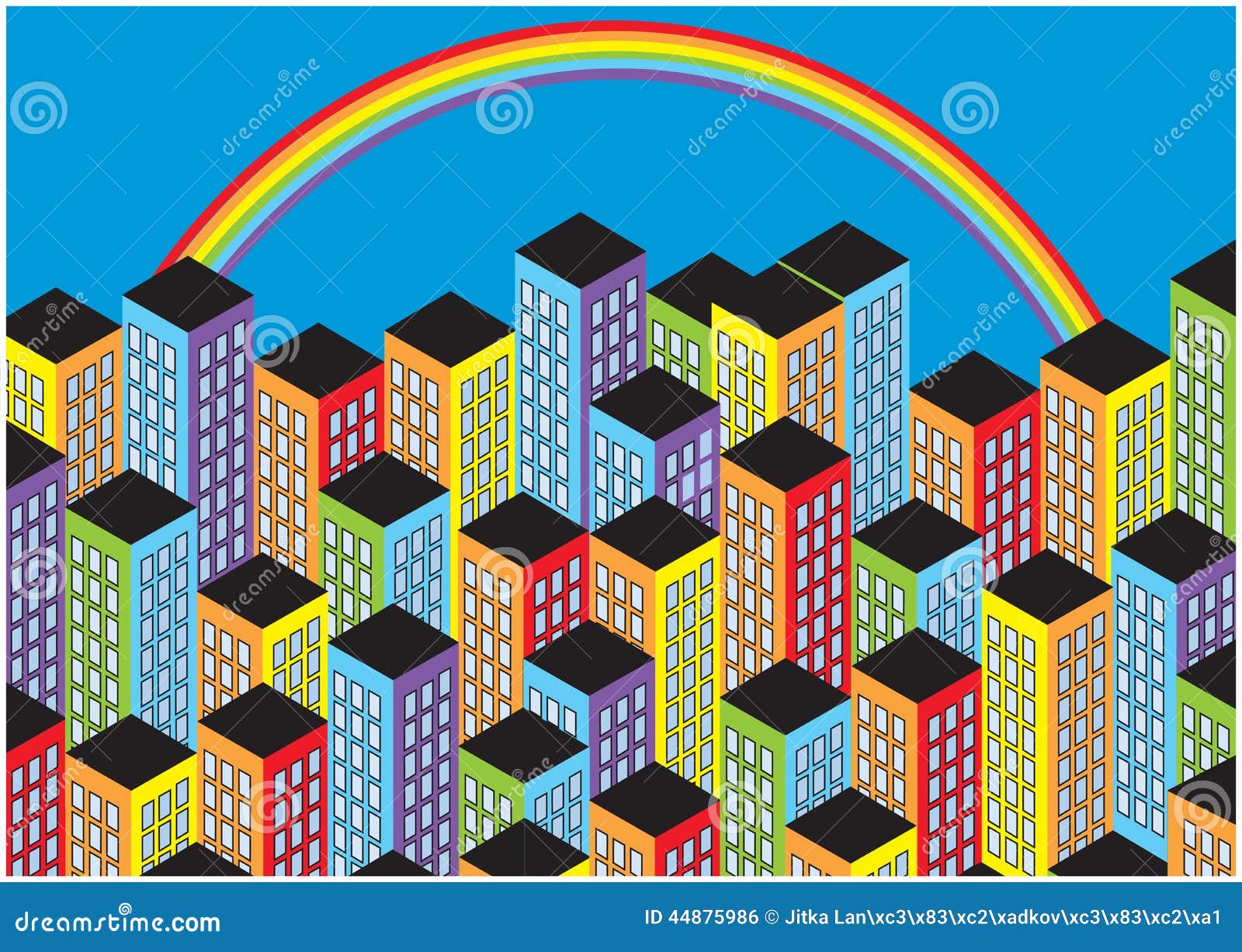 Set Of Cartoon Skyscrapers Royalty-Free Stock Photography ...