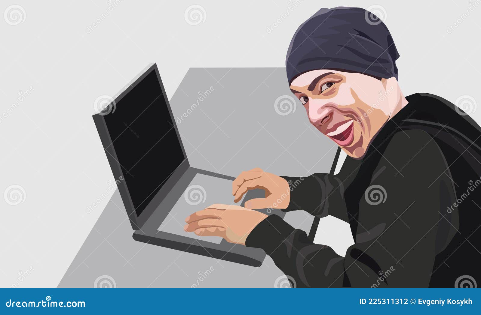 Color Illustration of Content Theft by Attacker Stock Vector ...