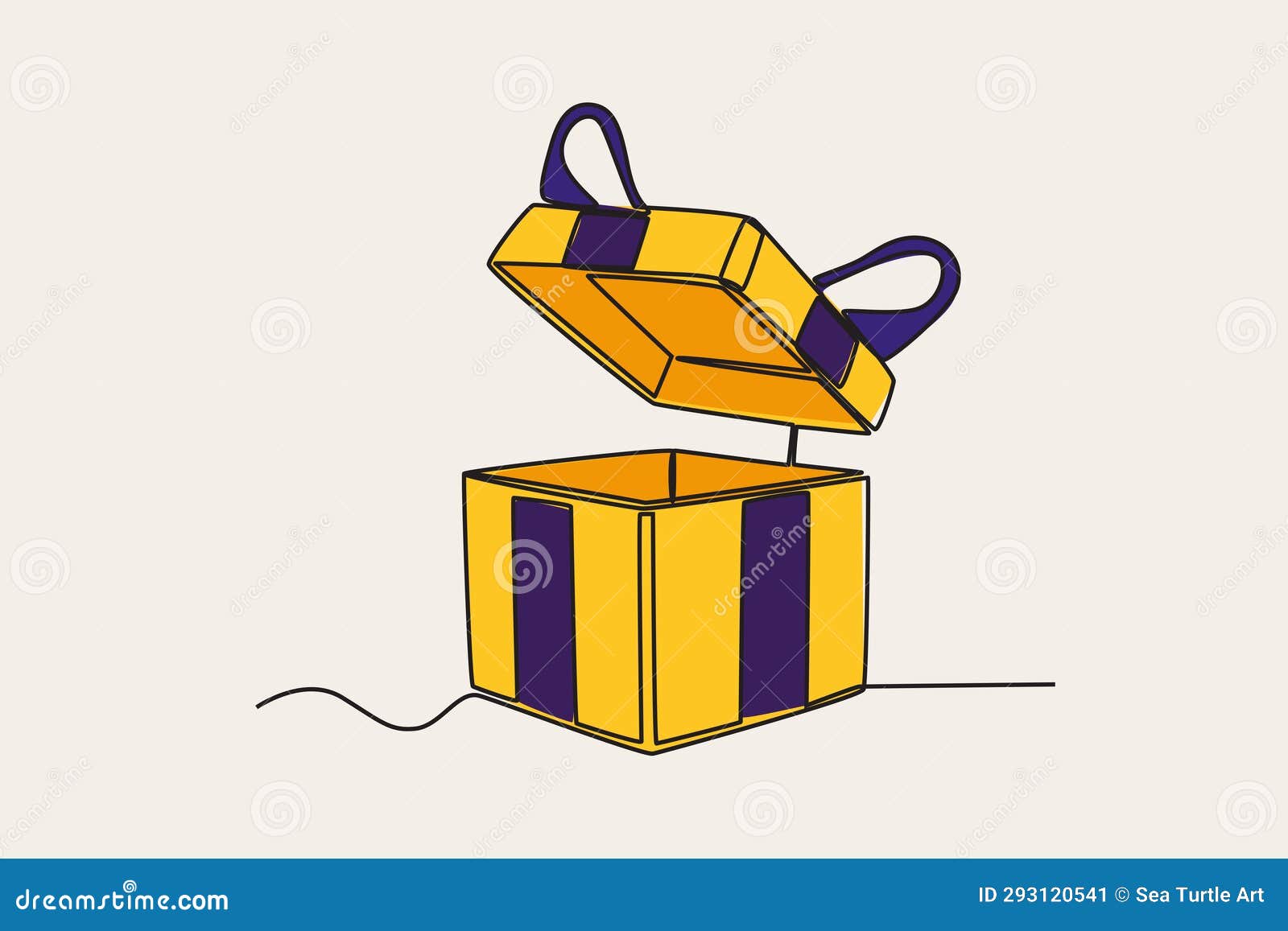 Color Illustration of a Gift Box with the Lid Open Stock Vector ...