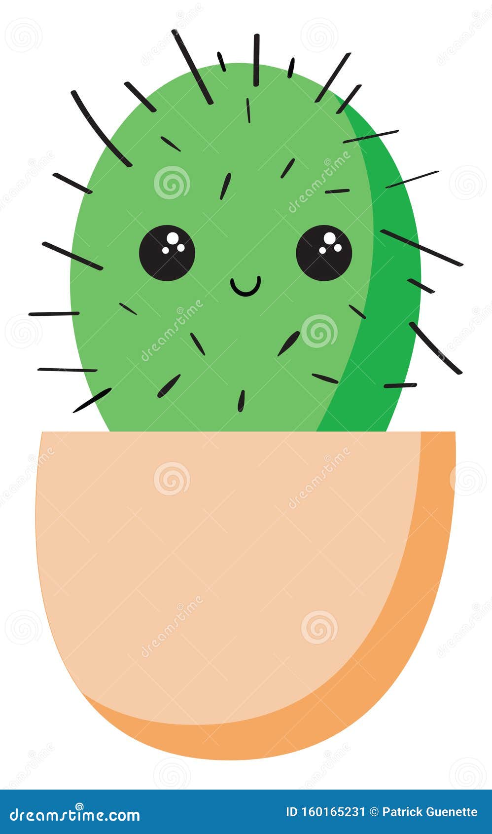 Happy Cactus, Vector or Color Illustration Stock Vector - Illustration ...