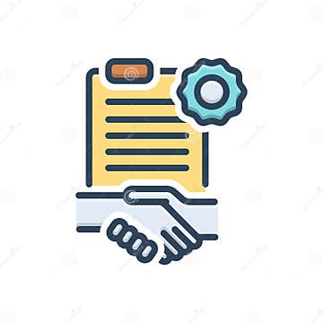 Color Illustration Icon for Commitment, Handover and Document Stock ...