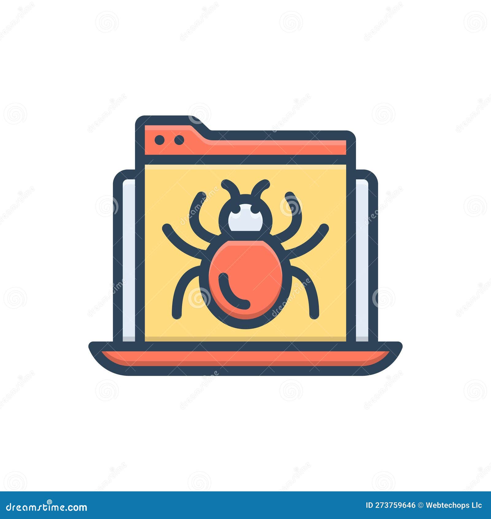 Color Illustration Icon for Debug, Insect and Spider Stock Illustration ...
