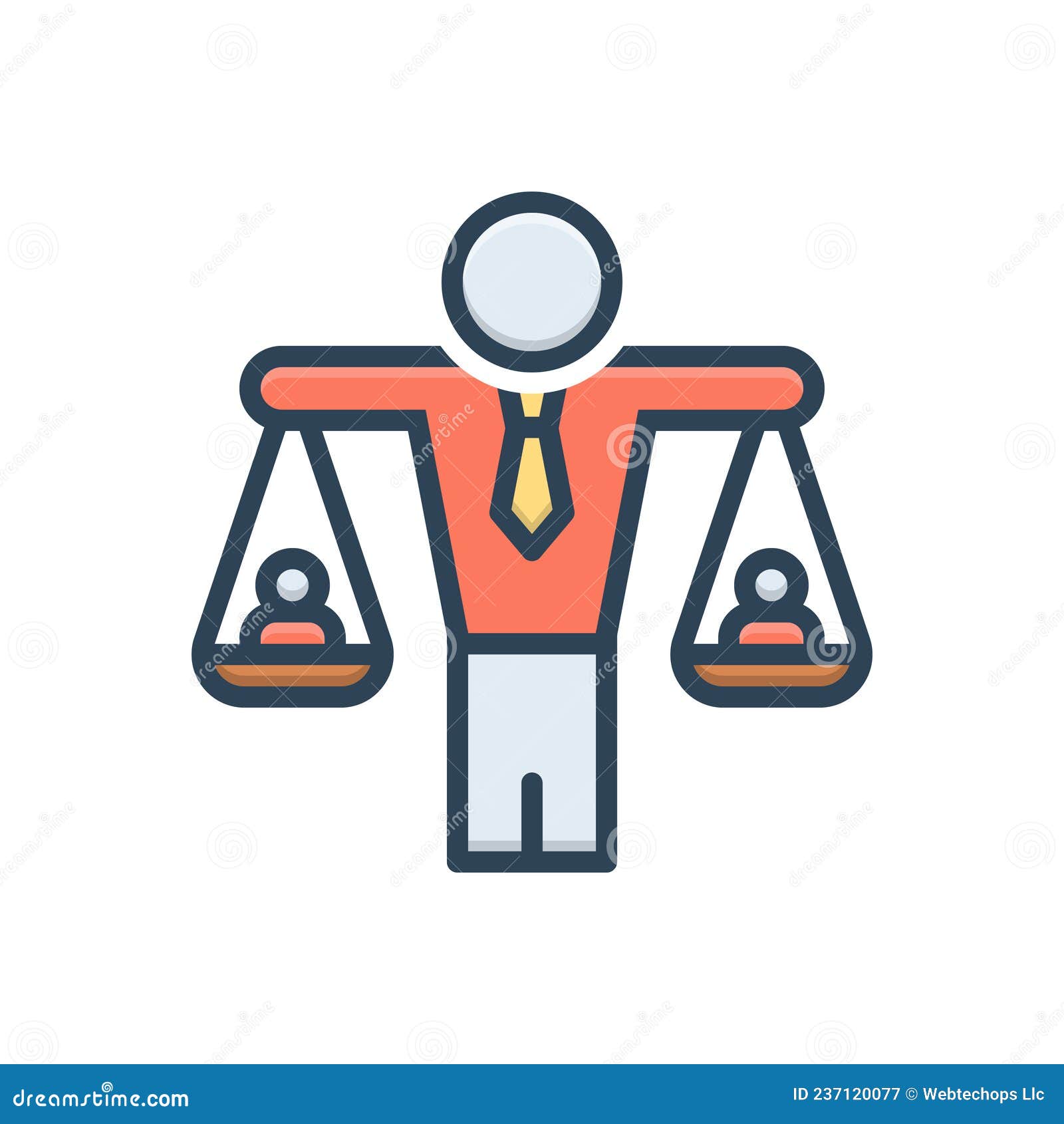 Color Illustration Icon for Human Balanced Scale, Imbalance and Compare ...