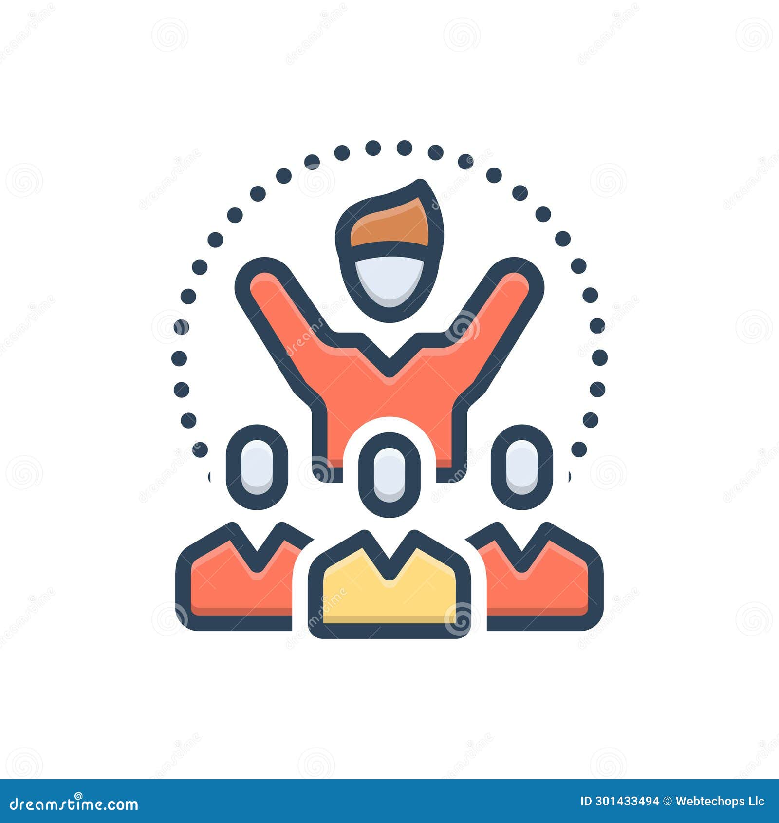 Color Illustration Icon for Leadership, Leader and Teamwork Stock ...